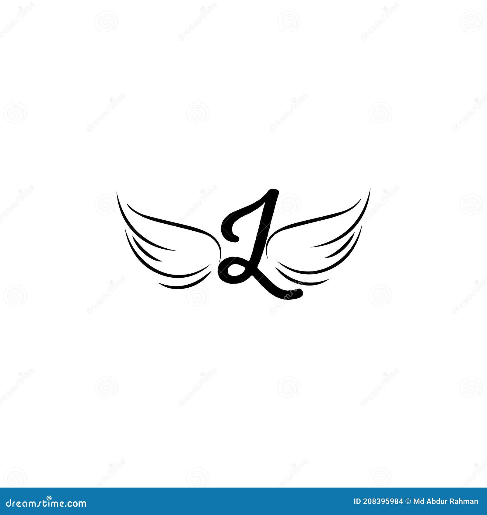 L Wings Unique Abstract Geometric Logo Design Stock Vector ...