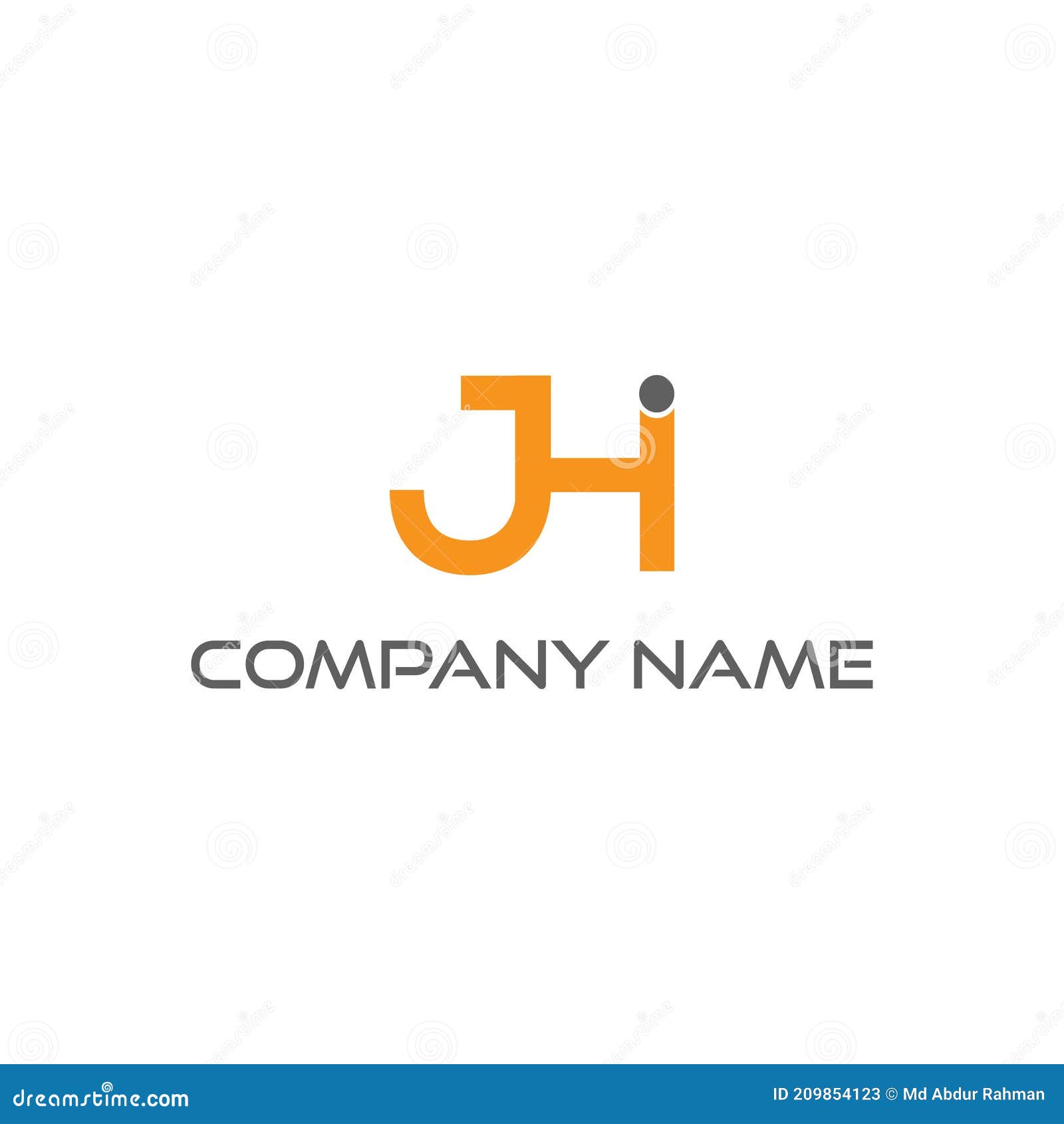 JHI Unique Abstract Geometric Creative Logo Design Stock Vector ...