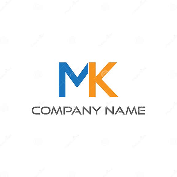 MK Unique Abstract Geometric Creative Logo Design Stock Vector ...
