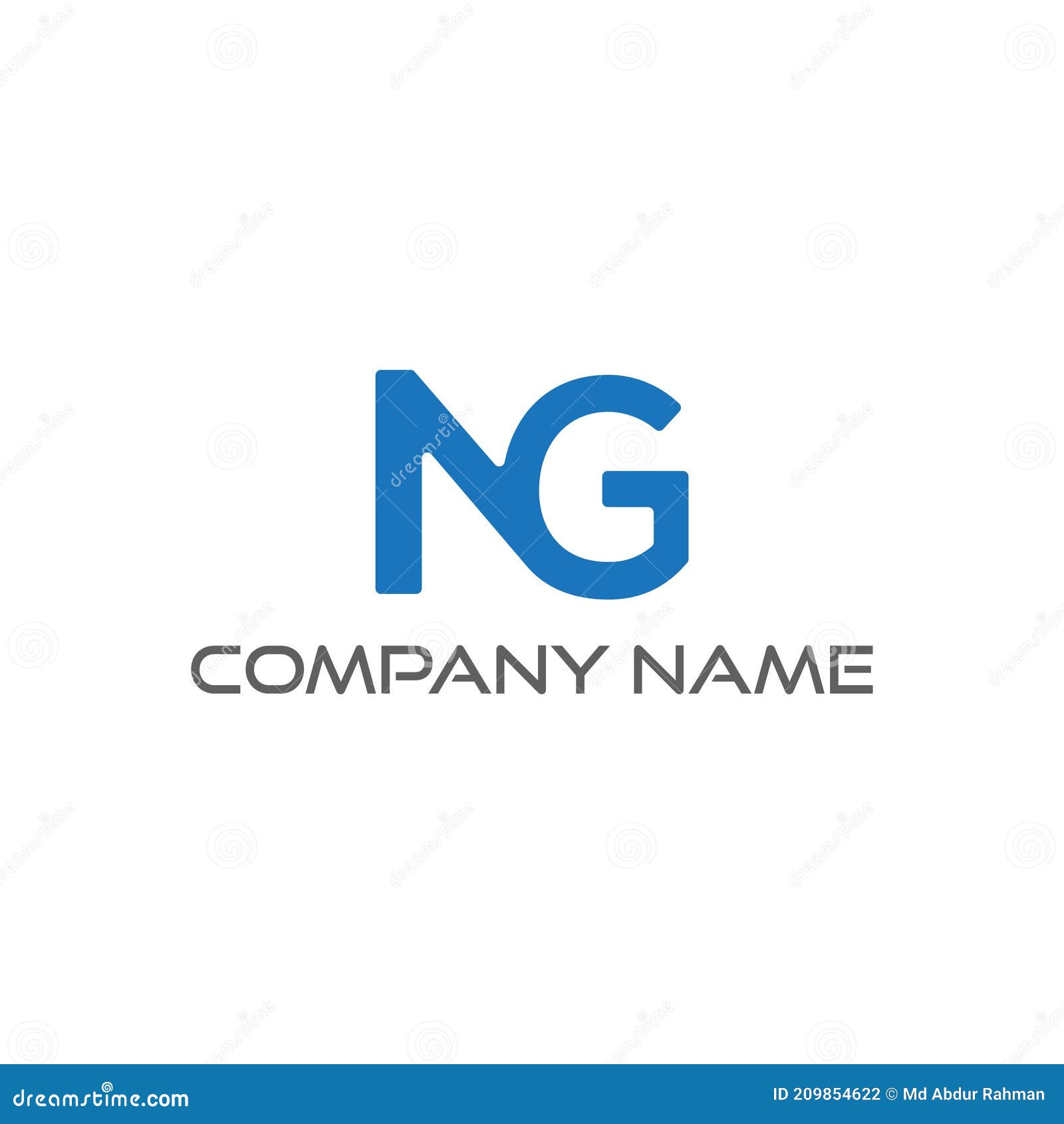 NG Unique Abstract Geometric Creative Logo Design Stock Vector ...