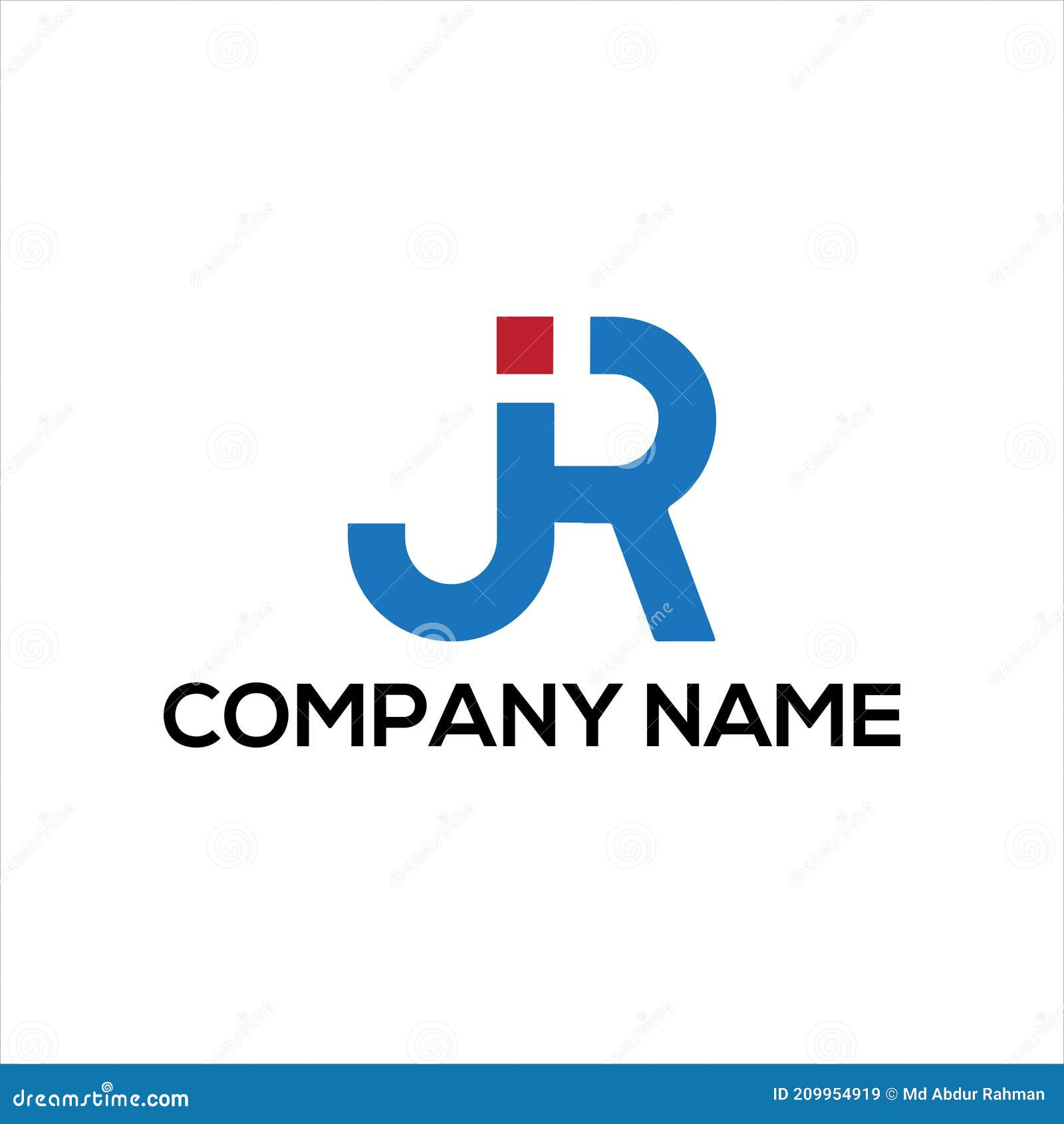 JR Creative Unique Abstract Modern Geometric Vector Symbol Font Logo ...
