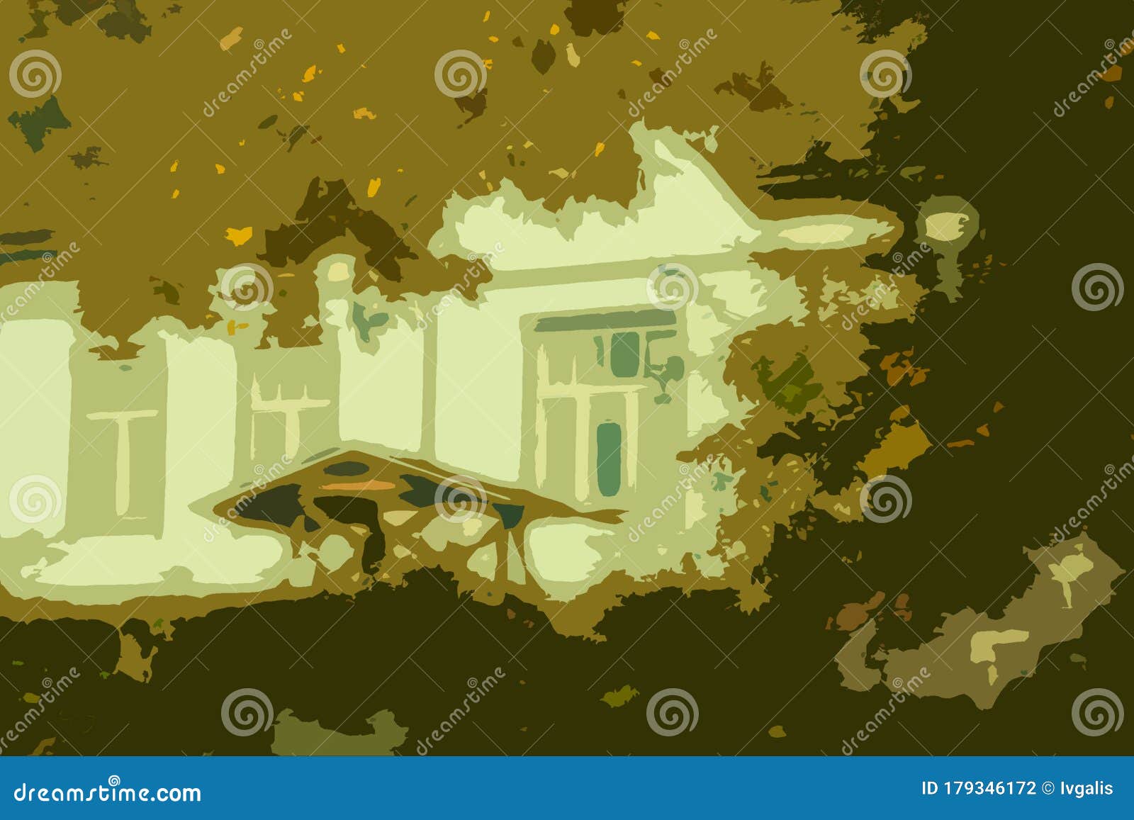 Abstract Unique Irregular Muddy Green Background with Windows Stock ...