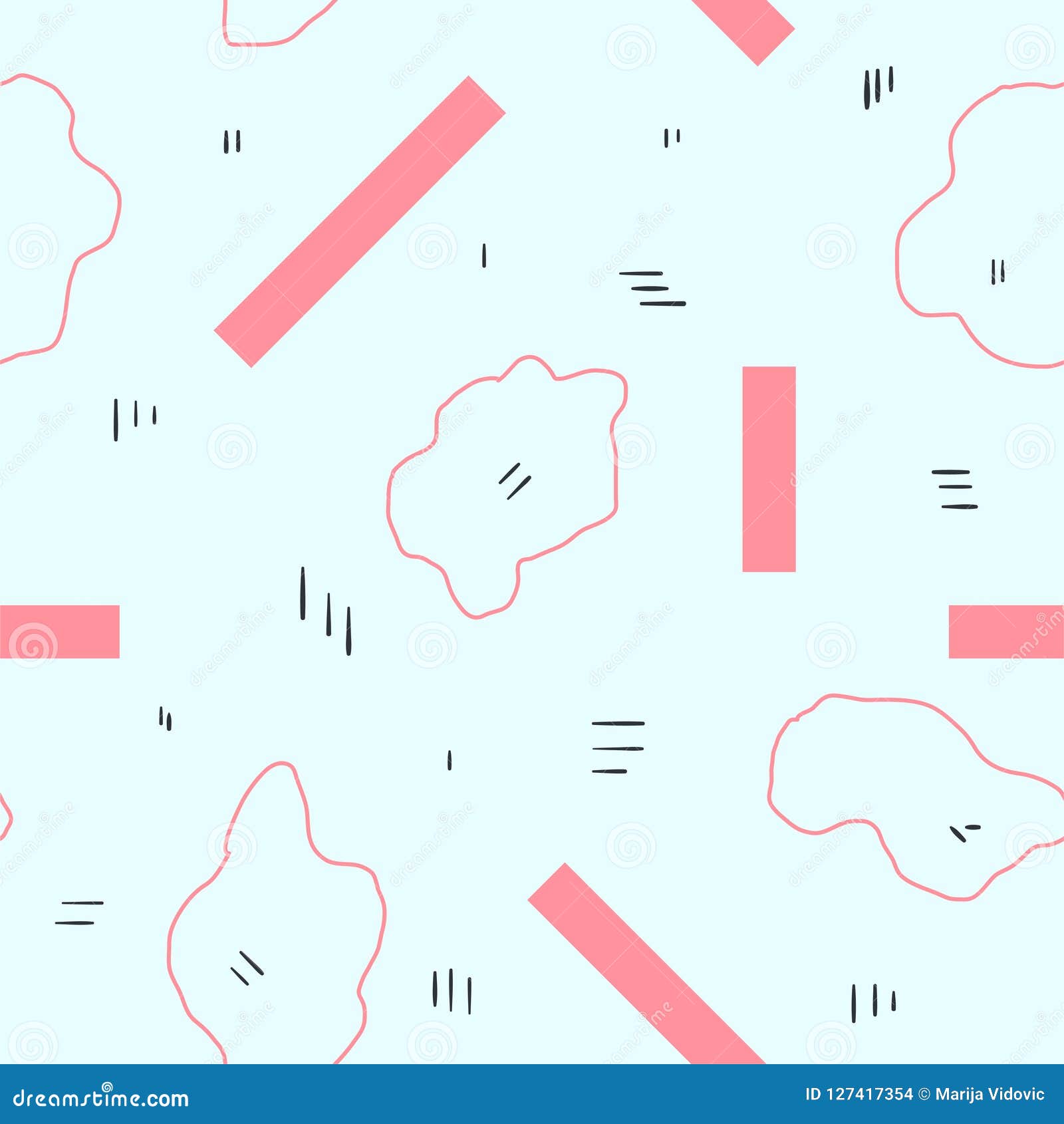 Unique Abstract Seamless Repeating Pattern. Geometric and Hand Drawn ...