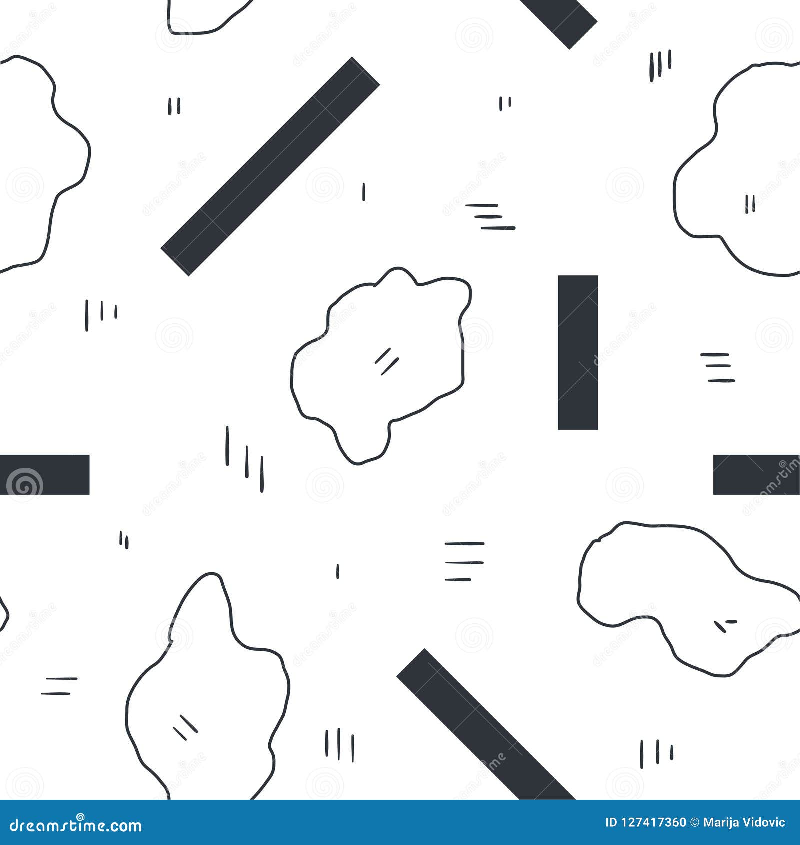 Unique Abstract Seamless Repeating Pattern. Geometric and Hand Drawn ...