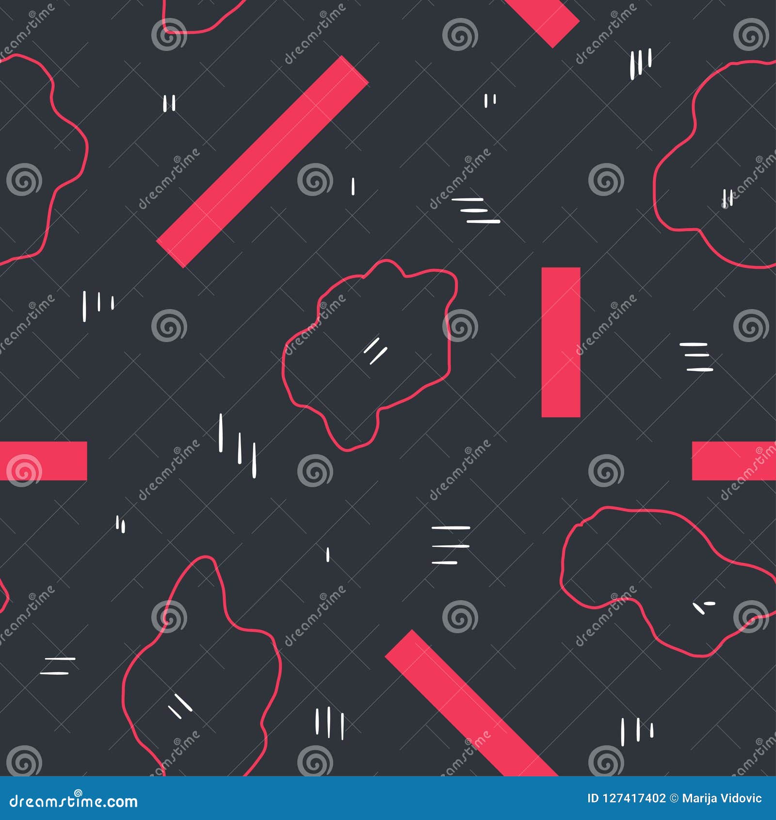 Unique Abstract Seamless Repeating Pattern. Geometric and Hand Drawn ...