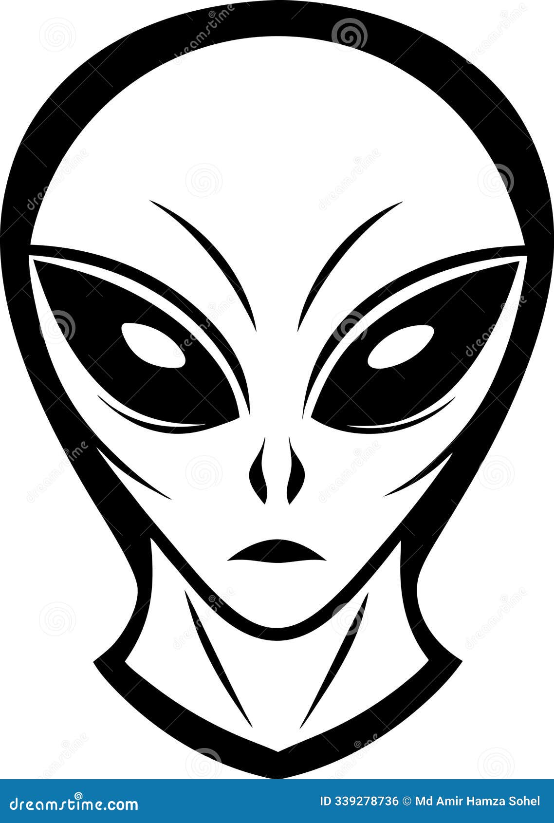 Abstract Alien Face Vector – Perfect for Sci-Fi and Futuristic Designs ...