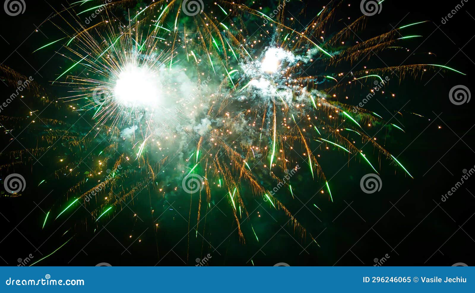 Unique Aerial Photo of Fireworks during the Night Stock Image - Image ...
