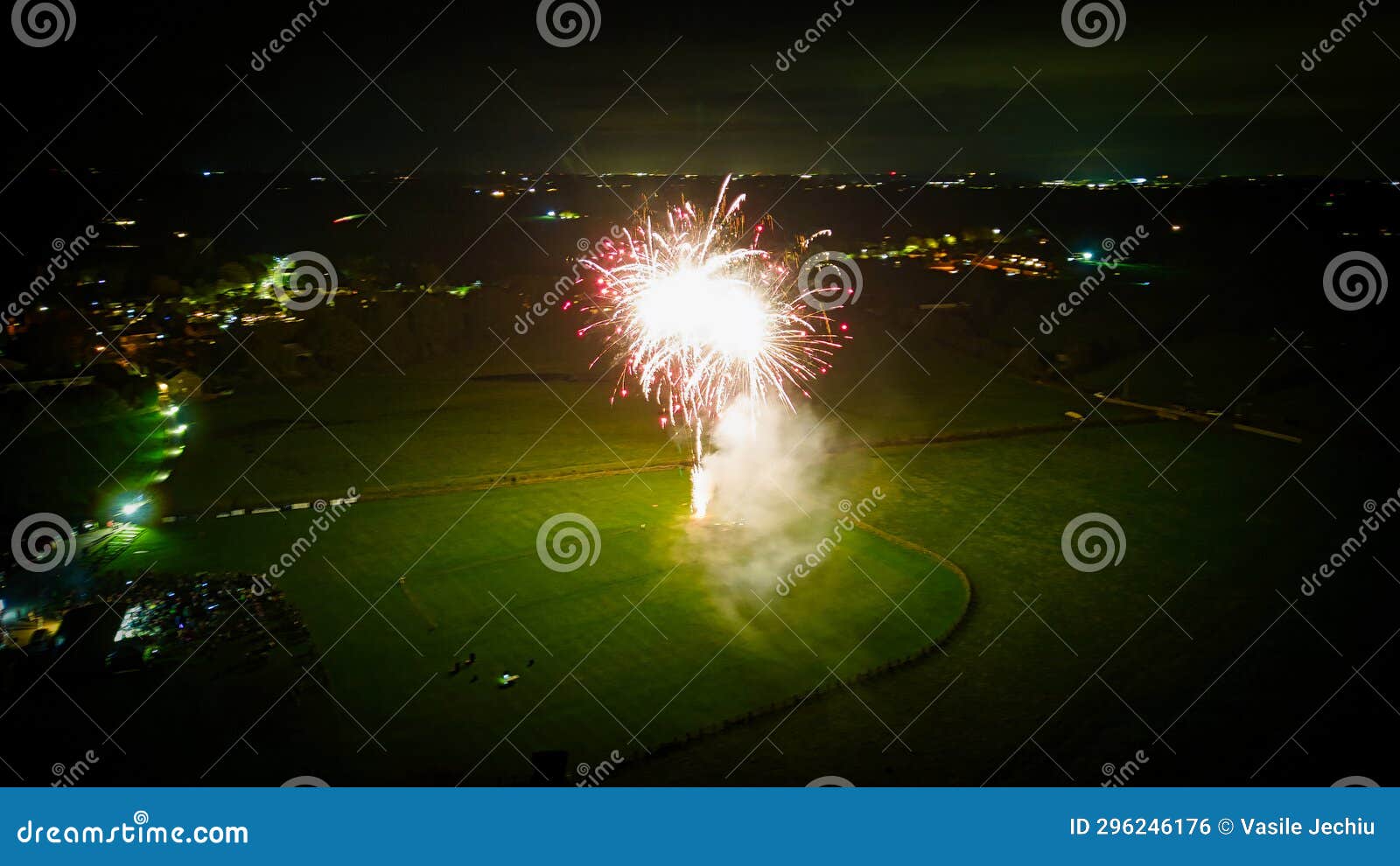 Unique Aerial Photo of Fireworks during the Night Stock Photo - Image ...