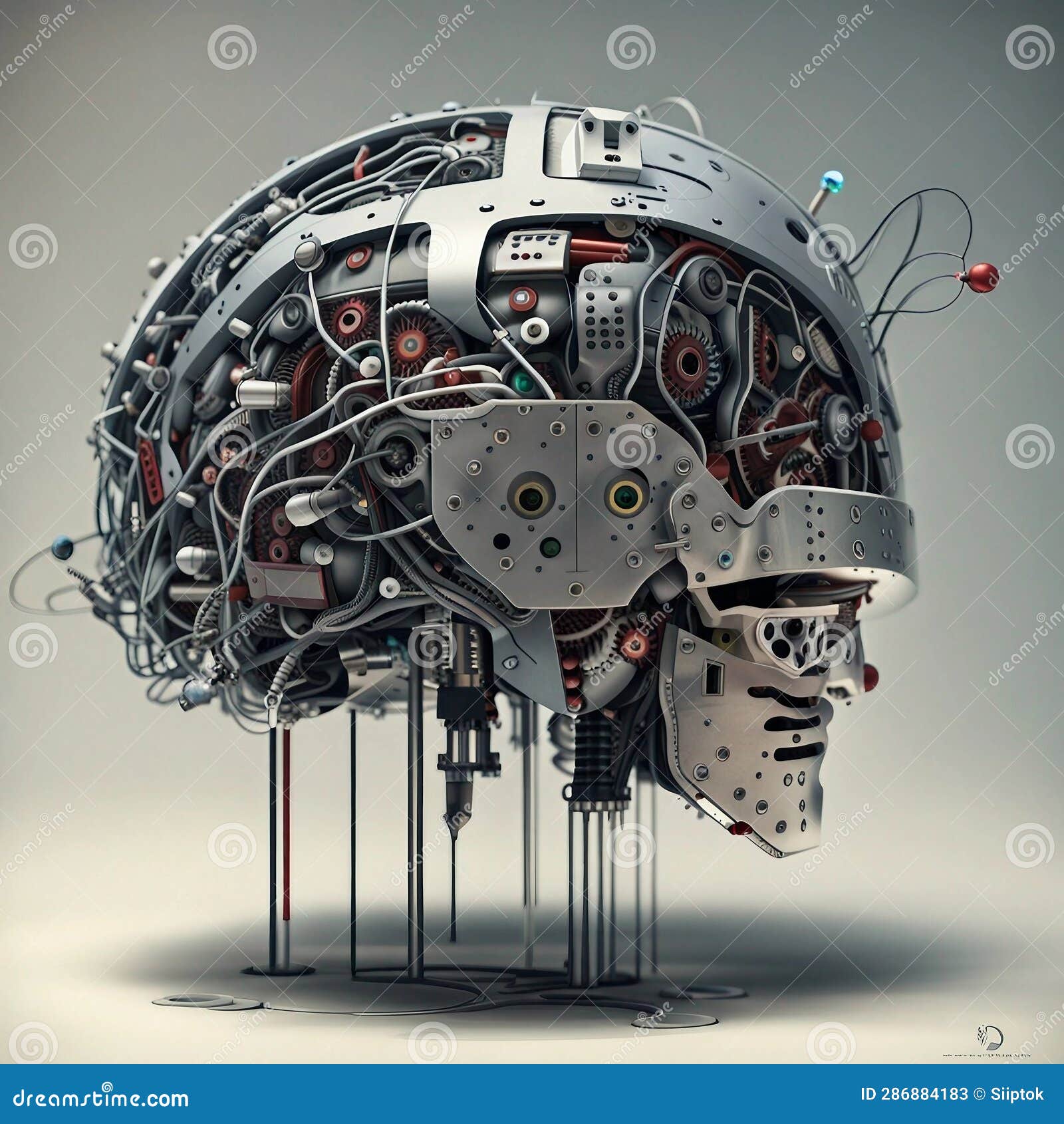 Ai Robot Head Brain Background Stock Illustration - Illustration of ...