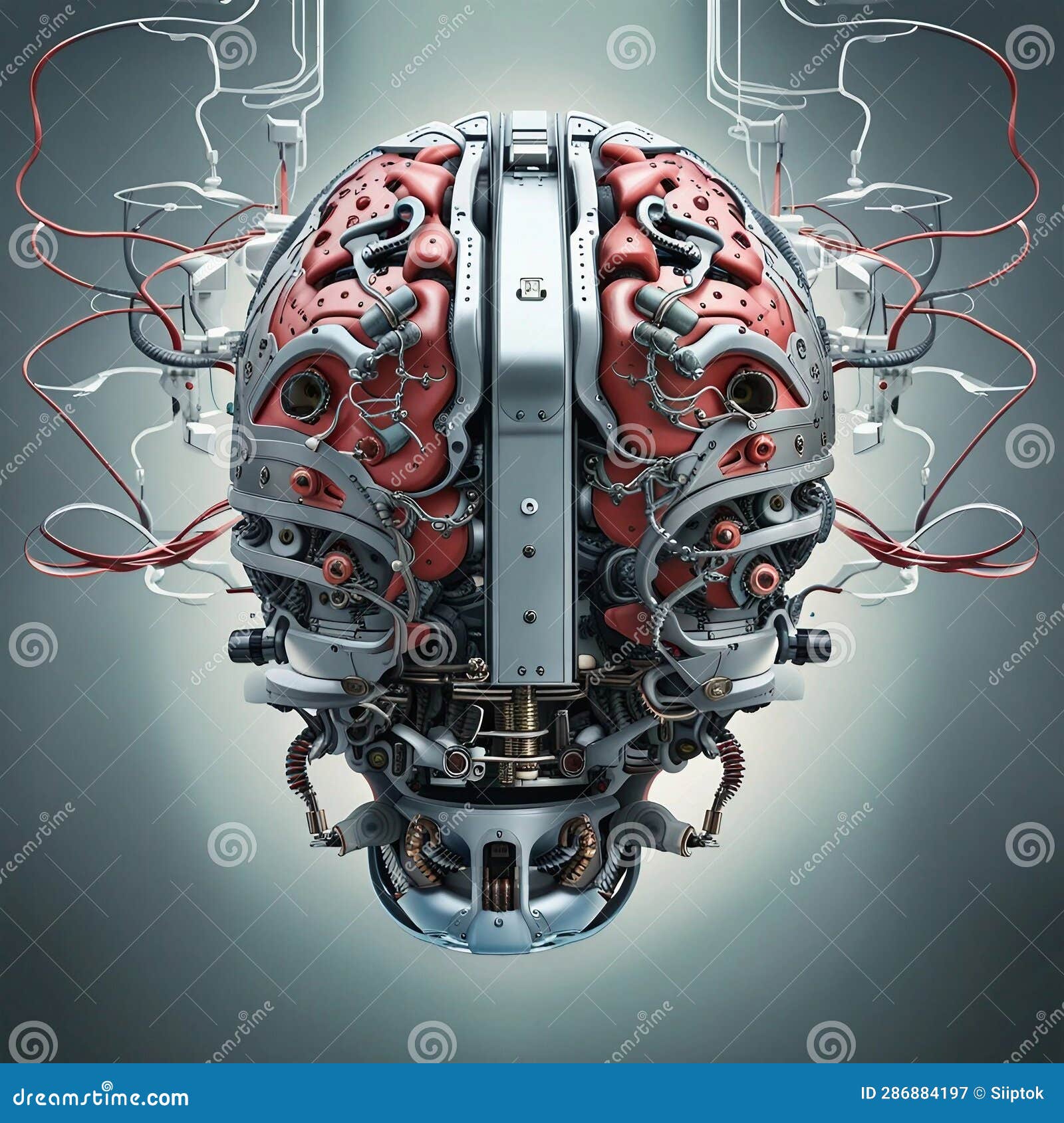 Ai Robot Head Brain Background Stock Illustration - Illustration of ...