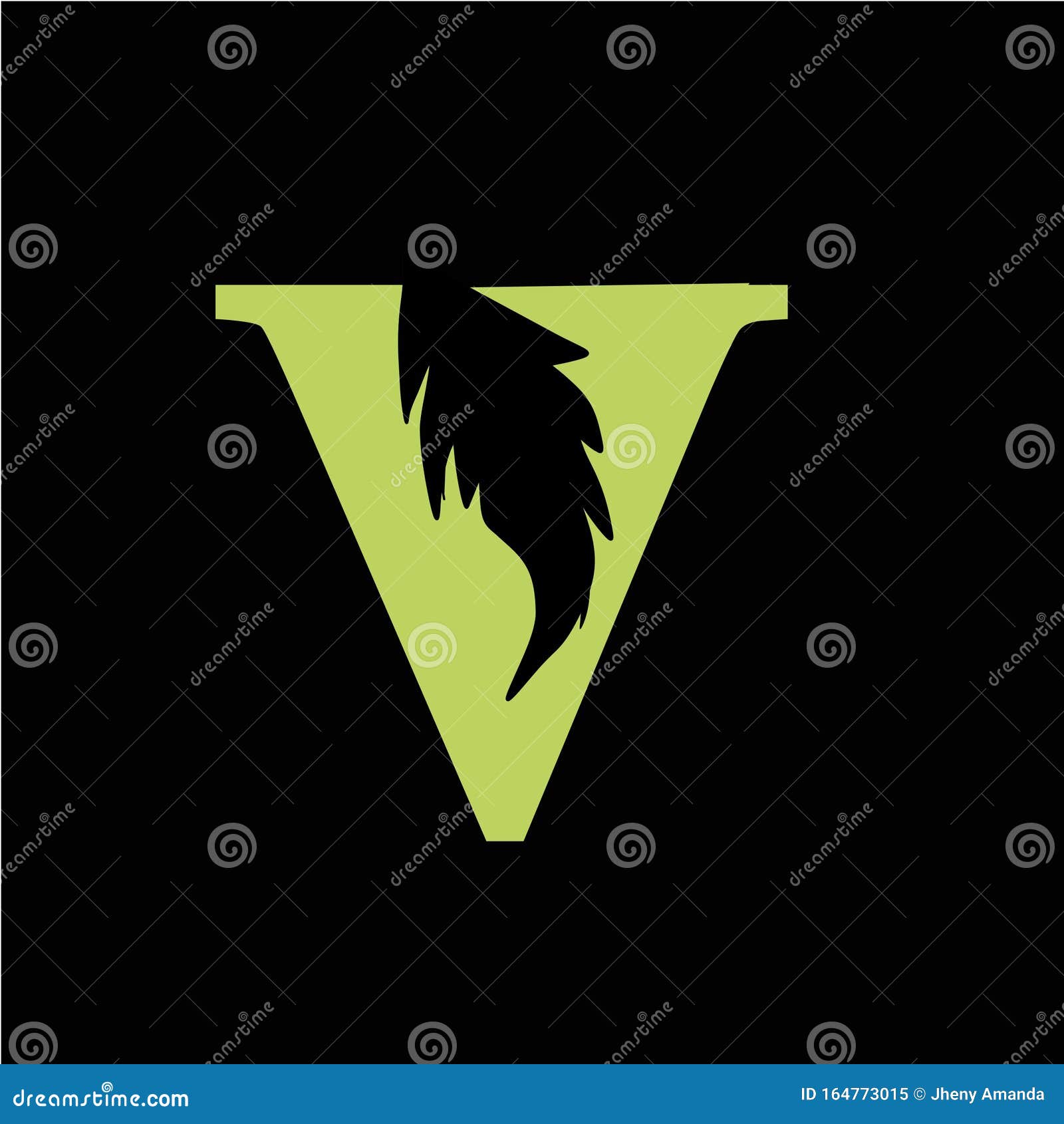 Unique Alphabet Letter V with Leaf Stock Vector - Illustration of ...