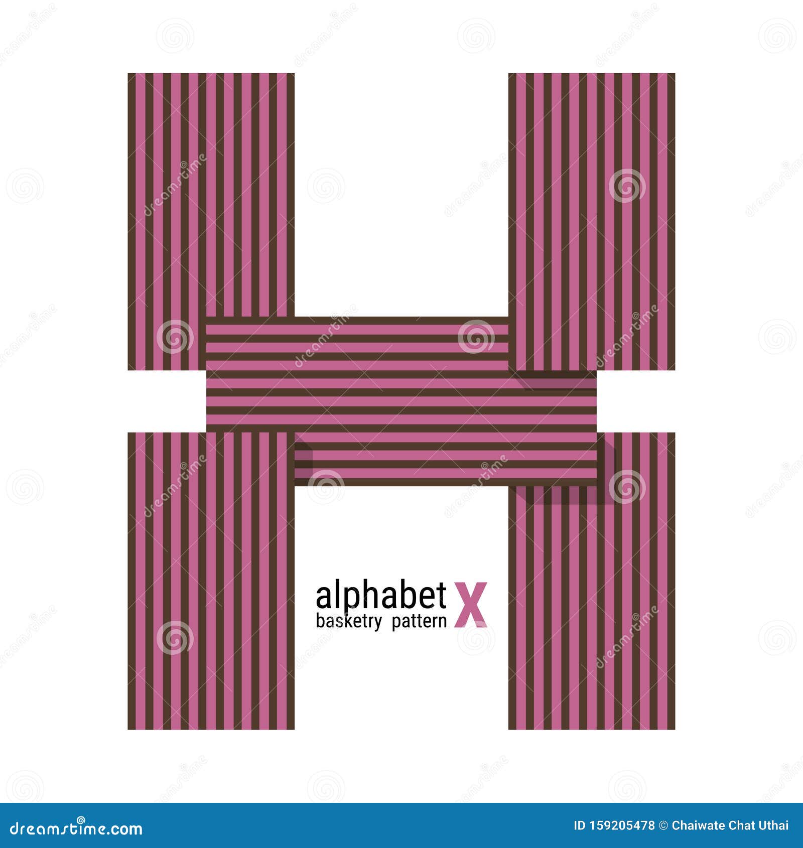X - Unique Alphabet with Basketry Pattern Stock Vector - Illustration ...