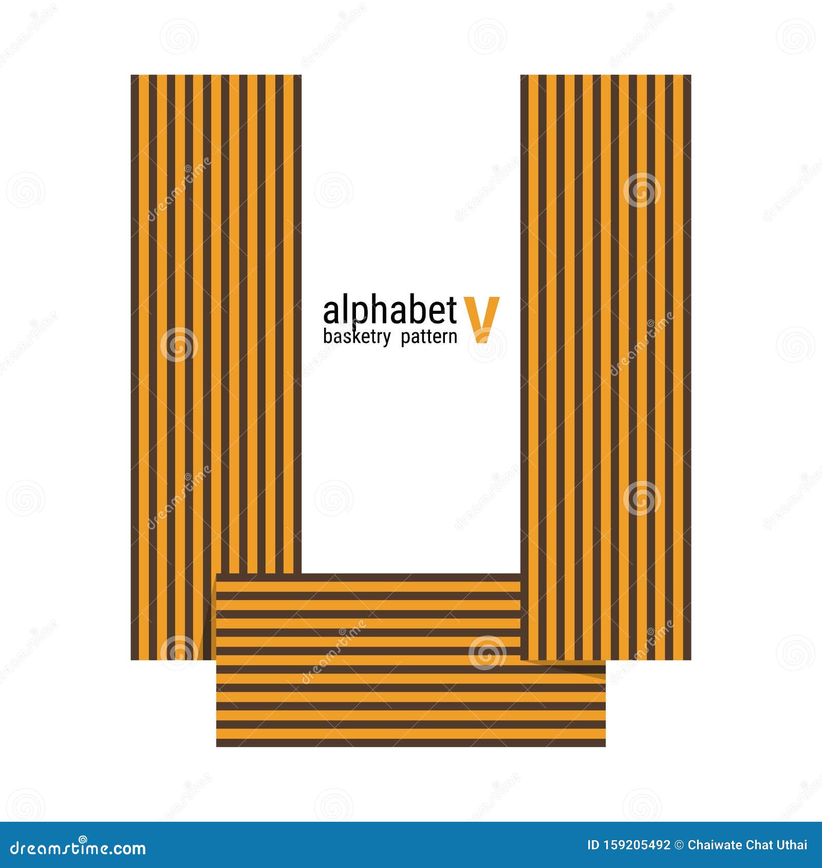 V - Unique Alphabet with Basketry Pattern Stock Vector - Illustration ...