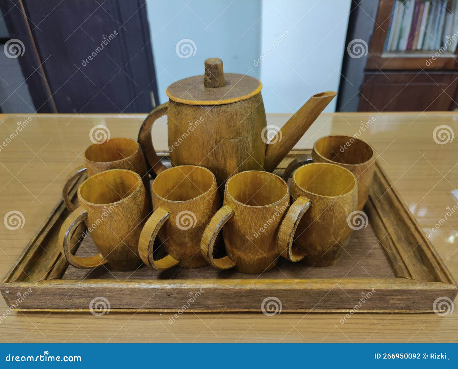 Unique Antique Kettle Made of Bamboo Stock Photo - Image of antique ...