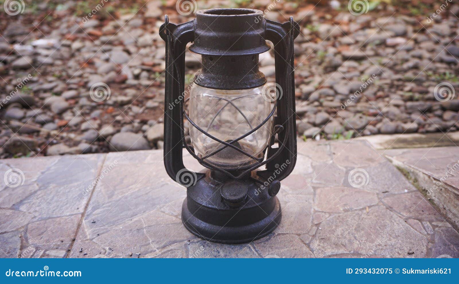 This Unique and Antique Lantern with a Rustic Retro Theme Stock Image ...
