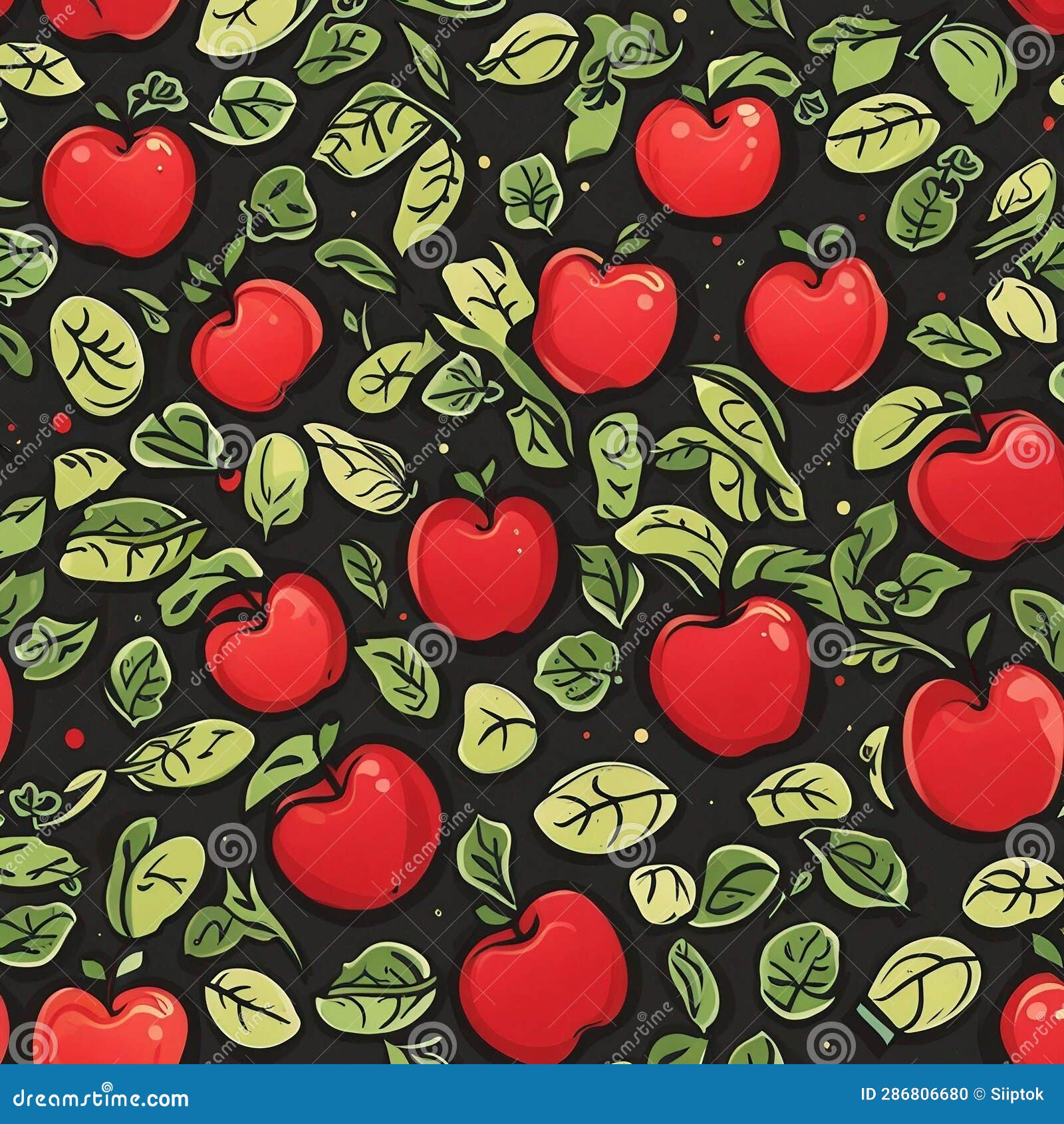 Apple Fruit and Leaf Texture Pattern Background Stock Illustration ...