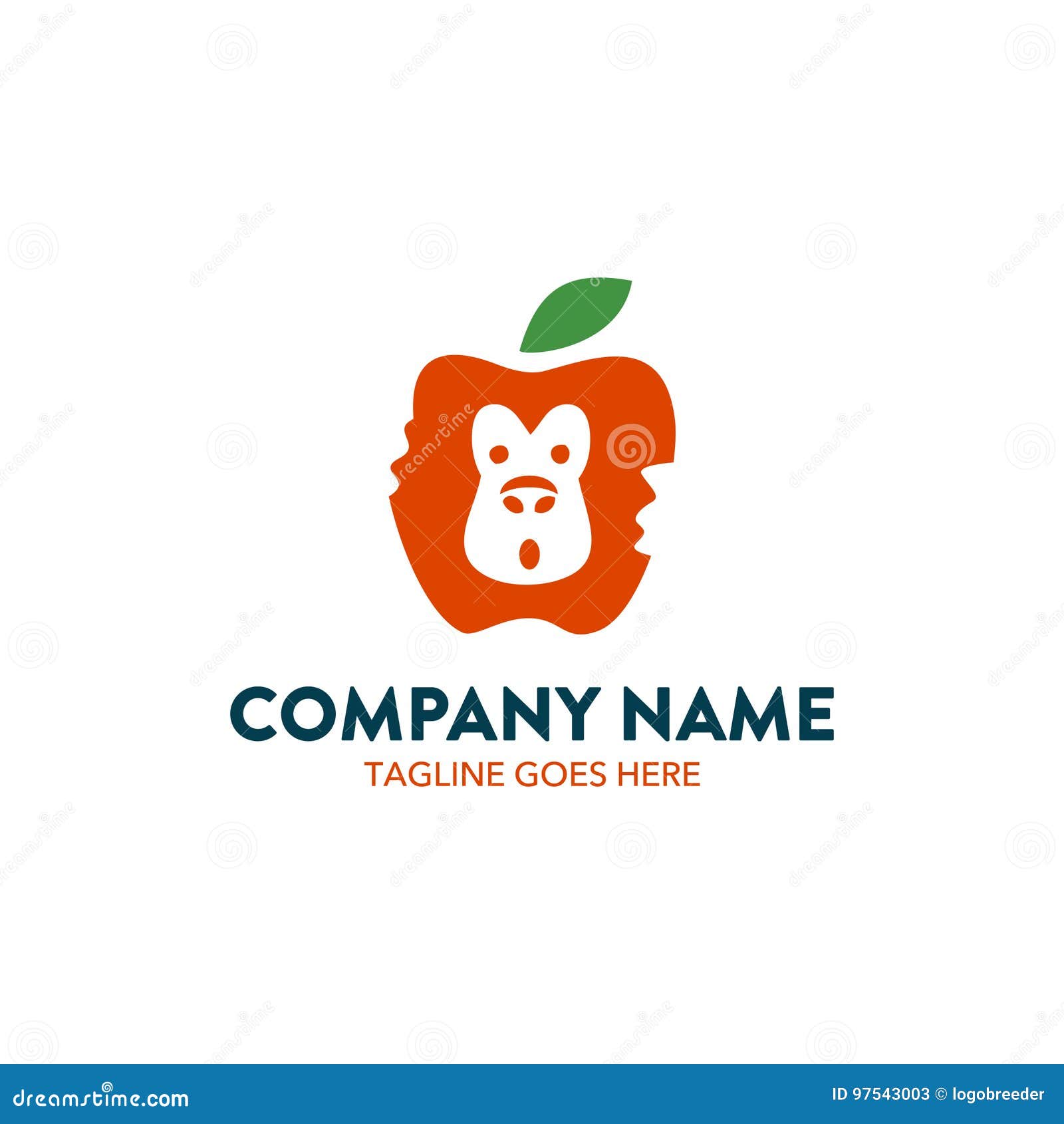 Unique Apple Monkey Negative Space Logo Stock Vector - Illustration of ...