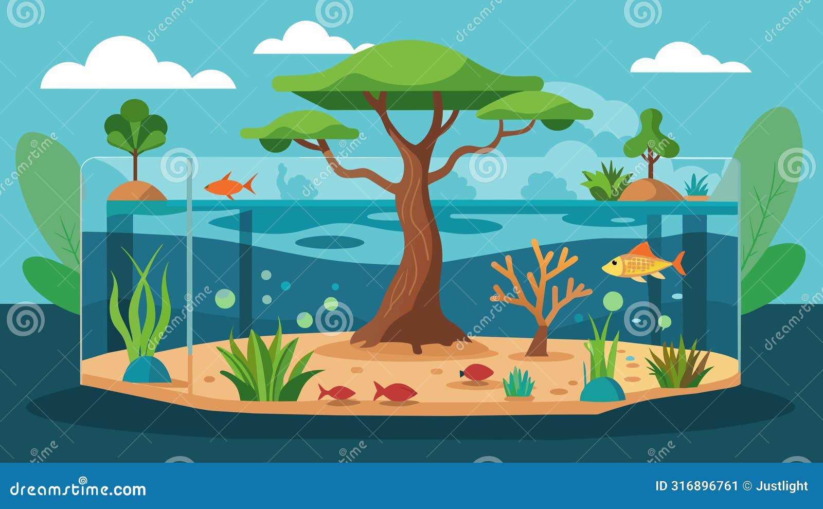 Mangrove Root Carbon Capture. Natural Carbon Sink In Blue Carbon ...