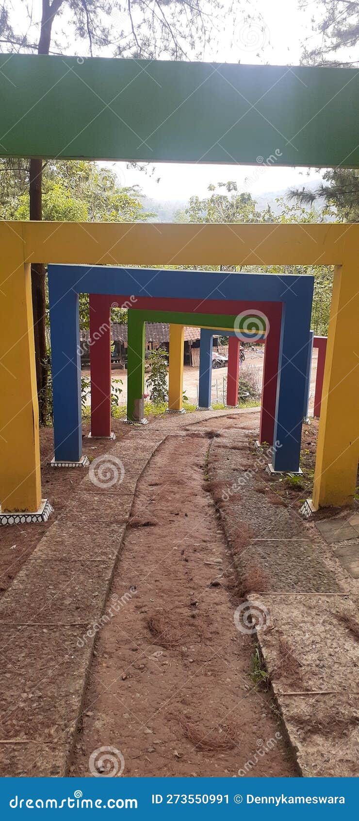 Unique arch in the garden stock image. Image of backyard - 273550991