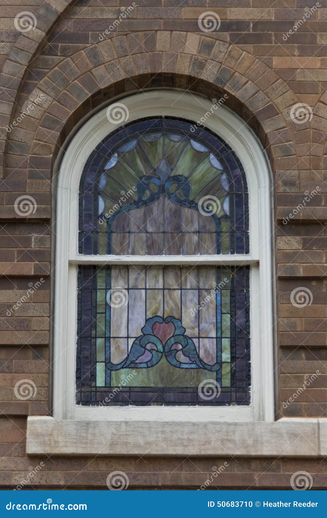 Unique Arched Stained Glass Window. Stock Photo | CartoonDealer.com ...