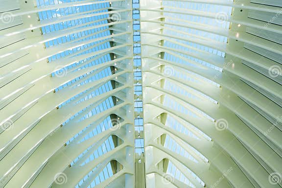 Unique Architectural Ceiling with Sky View Stock Image - Image of modern, angles: 327841609