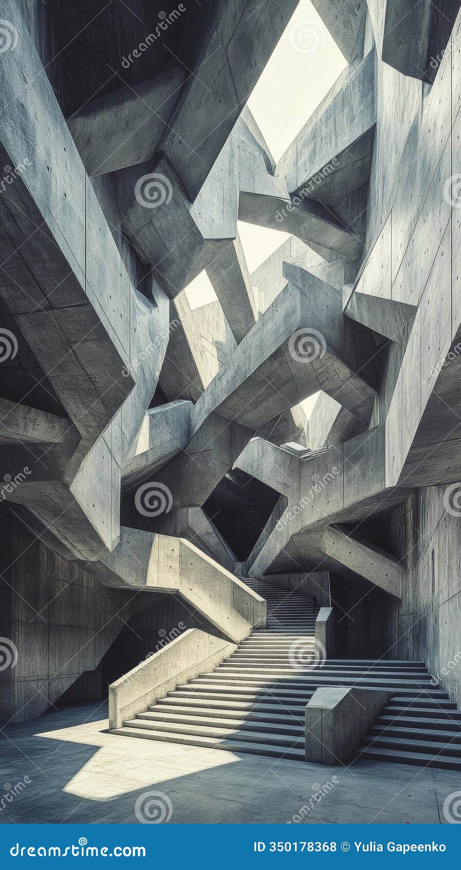 Unique Architectural Design Featuring Complex Concrete Structures in a ...