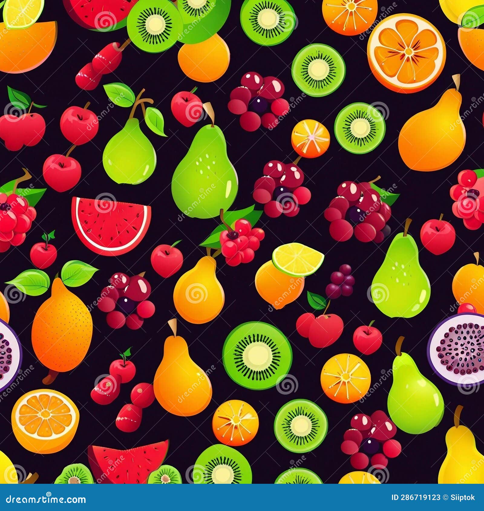 Assorted Colorful Fruits Background Illustration Stock Illustration ...