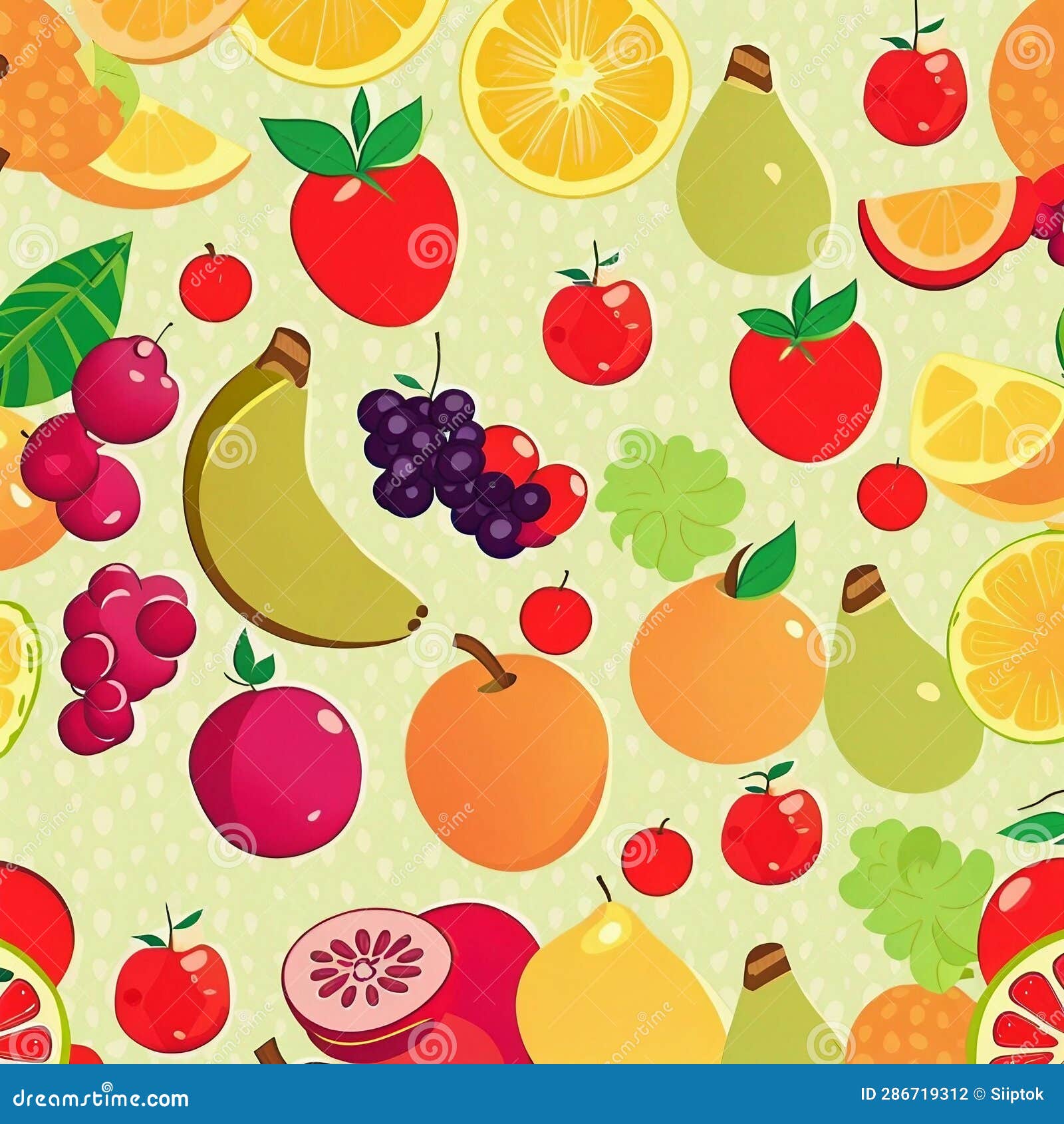 Assorted Colorful Fruits Background Illustration Stock Illustration ...
