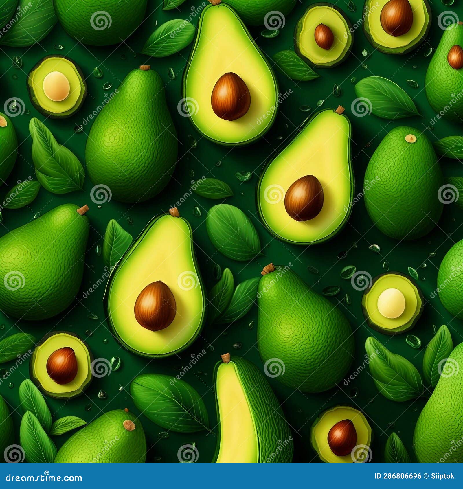 Avocado Fruit Texture Pattern Background Stock Illustration ...