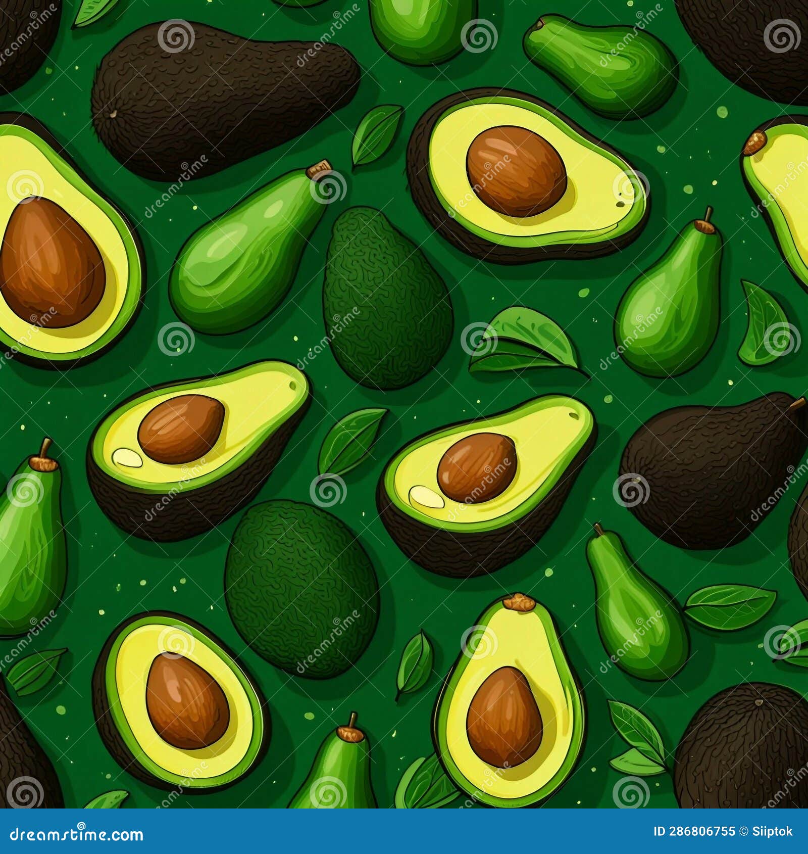 Avocado Fruit Texture Pattern Background Stock Illustration ...