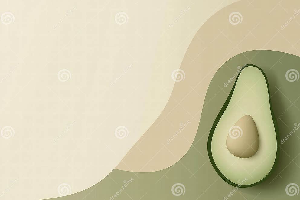 Unique Avocado Shape with Visible Seed on a Soft Abstract Background ...