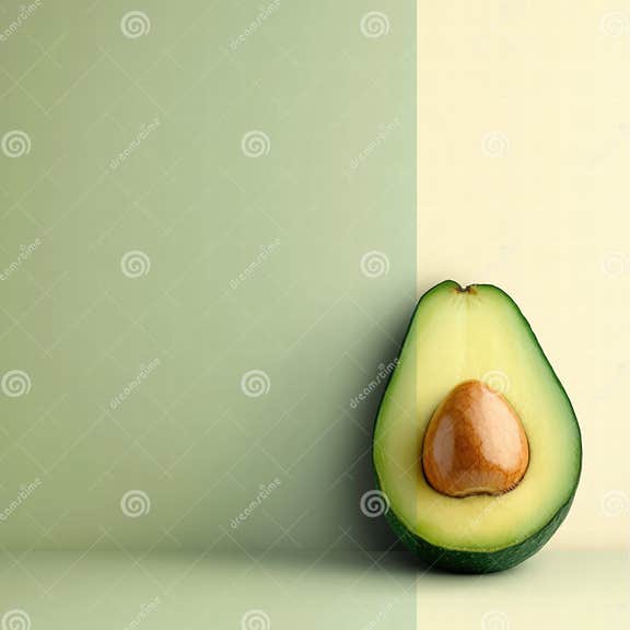 Unique Avocado Shape with Visible Seed on Soft Background for Creative ...