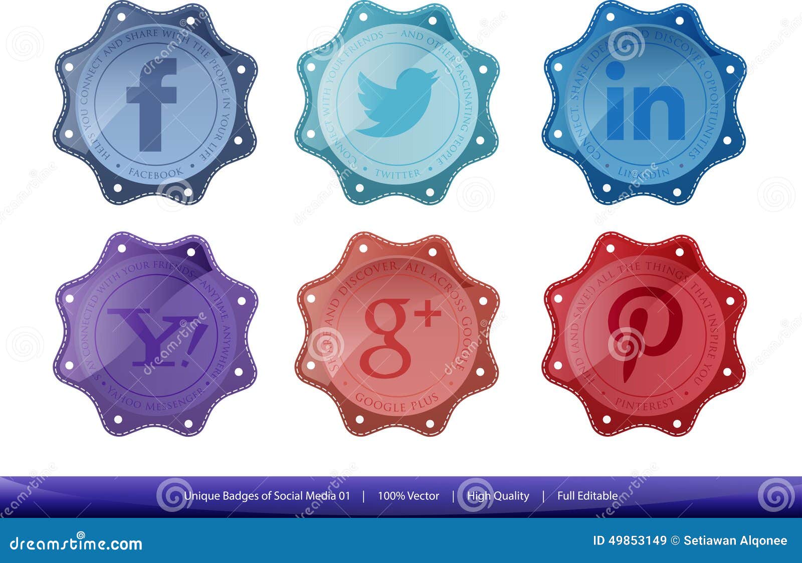 Unique Badges Of Social Media Logo & Tagline Editorial Photo ...