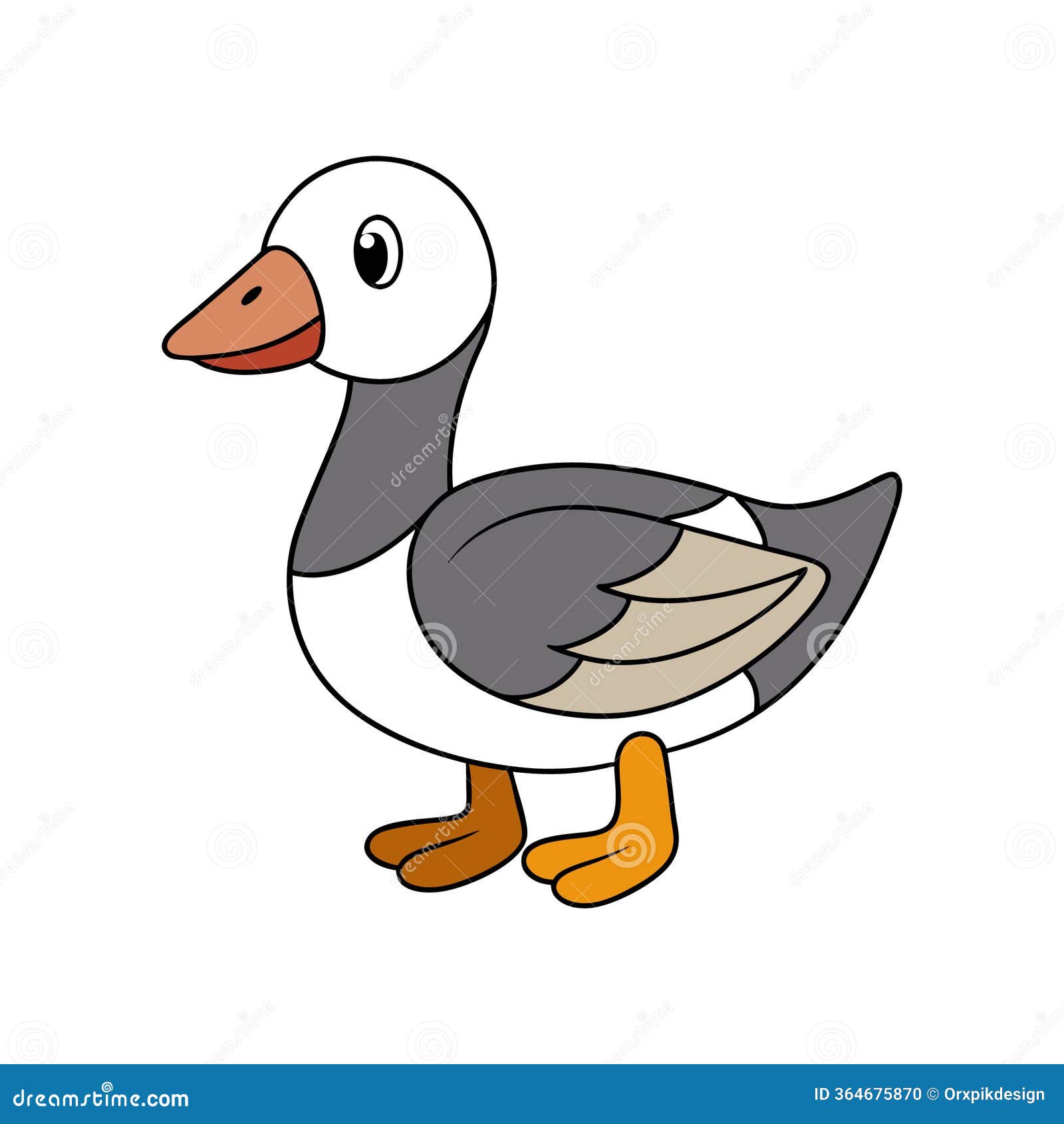 Barnacle Goose Coloring Illustration With Outline Cartoon Vector ...