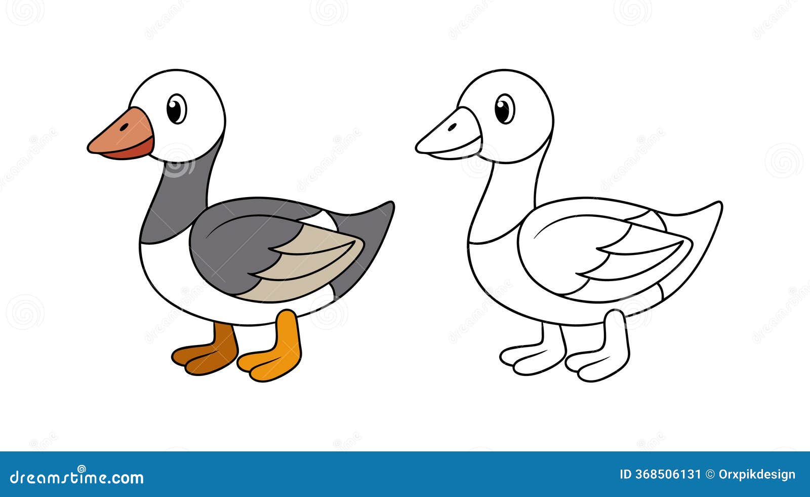 Creative Barnacle Goose Outline Illustration Royalty-Free Cartoon ...