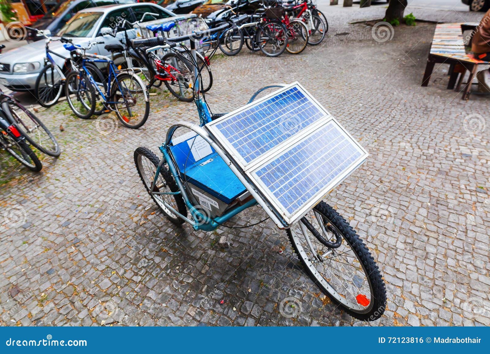 Unique Bicycle with Solar Panel Editorial Photo - Image of renewable ...