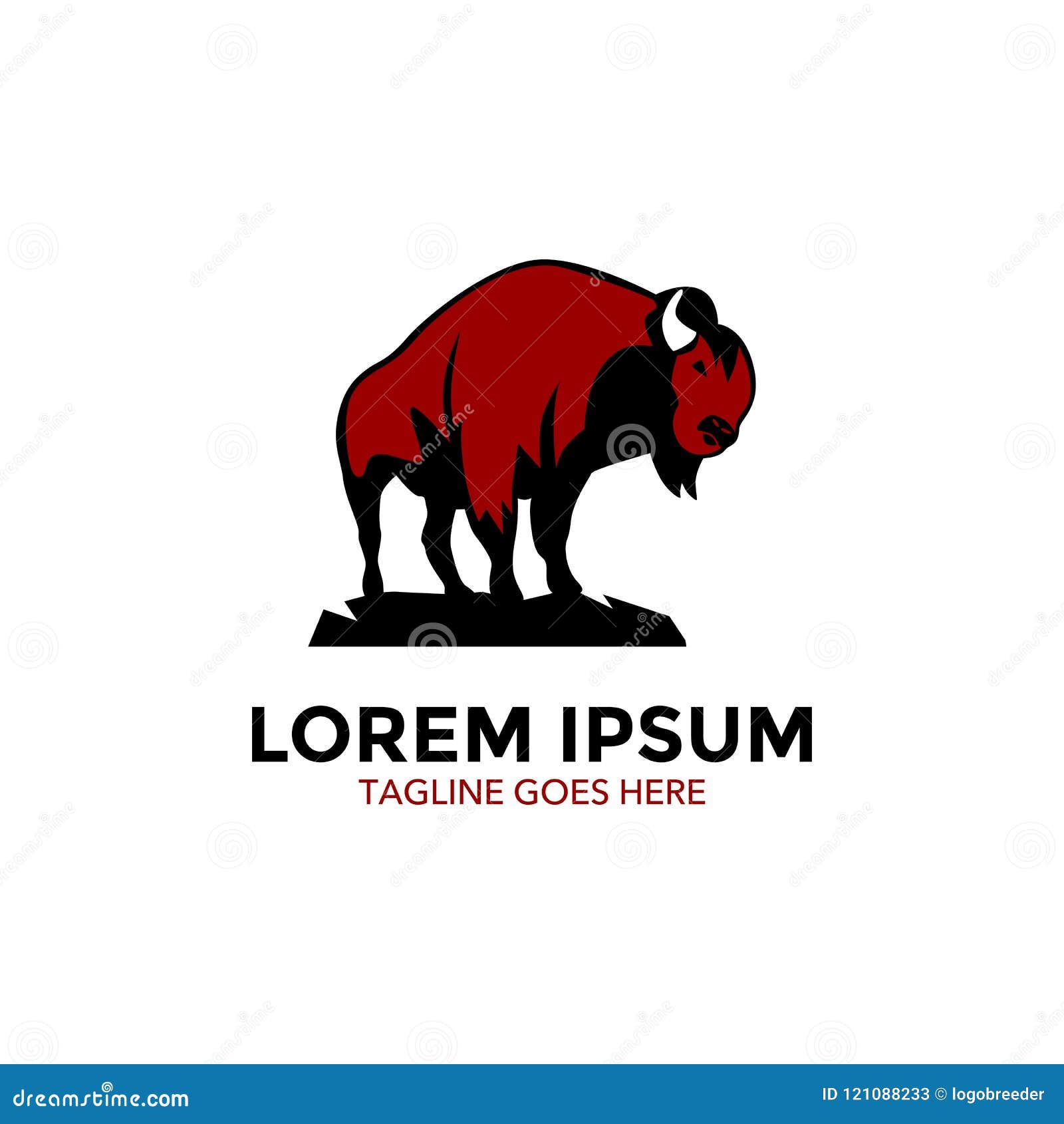Unique Bison Logo Template. Vector Stock Vector - Illustration of ...