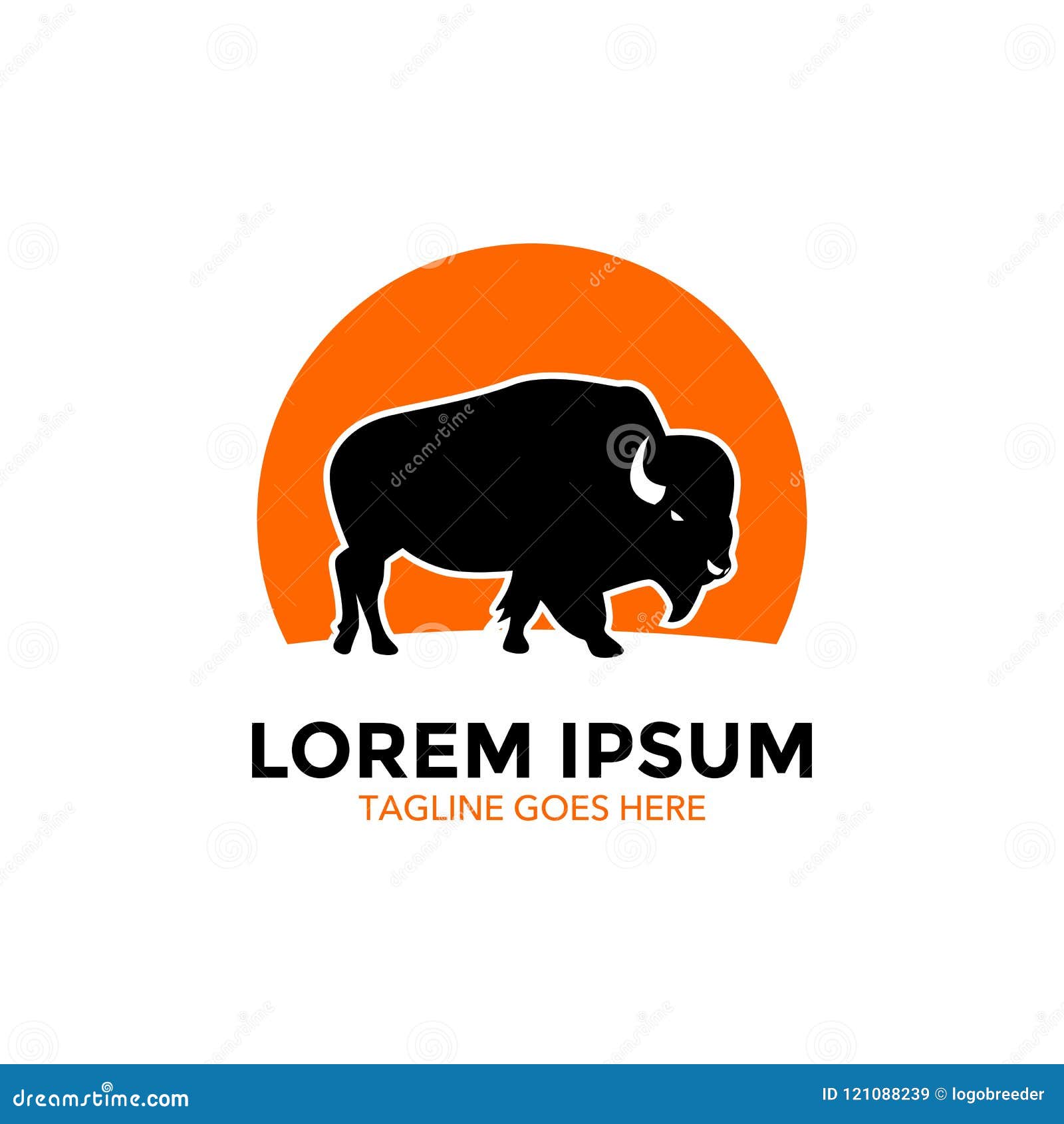 Unique Bison Logo Template. Vector Stock Vector - Illustration of ...