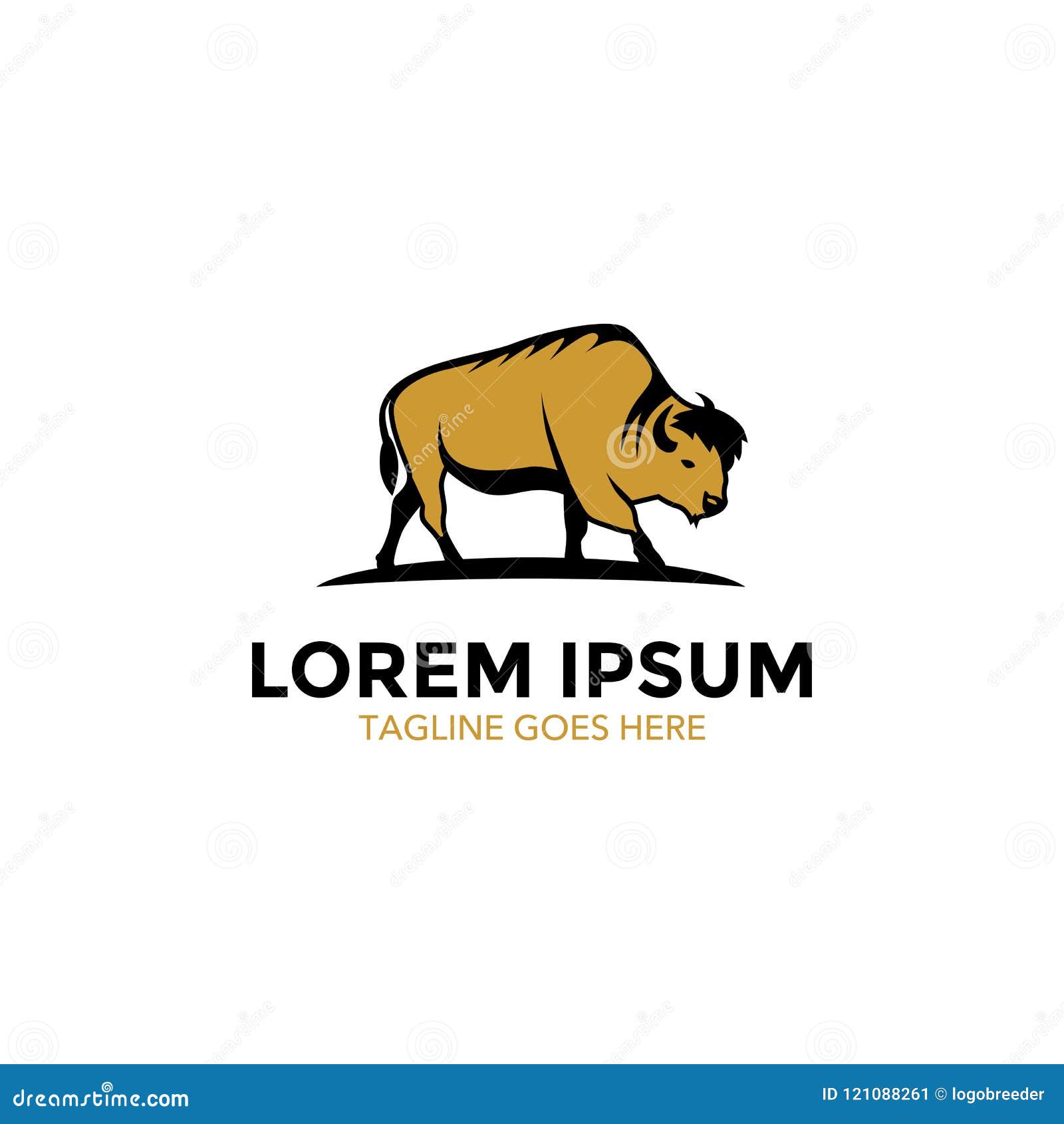 Unique Bison Logo Template. Vector Stock Vector - Illustration of bull ...