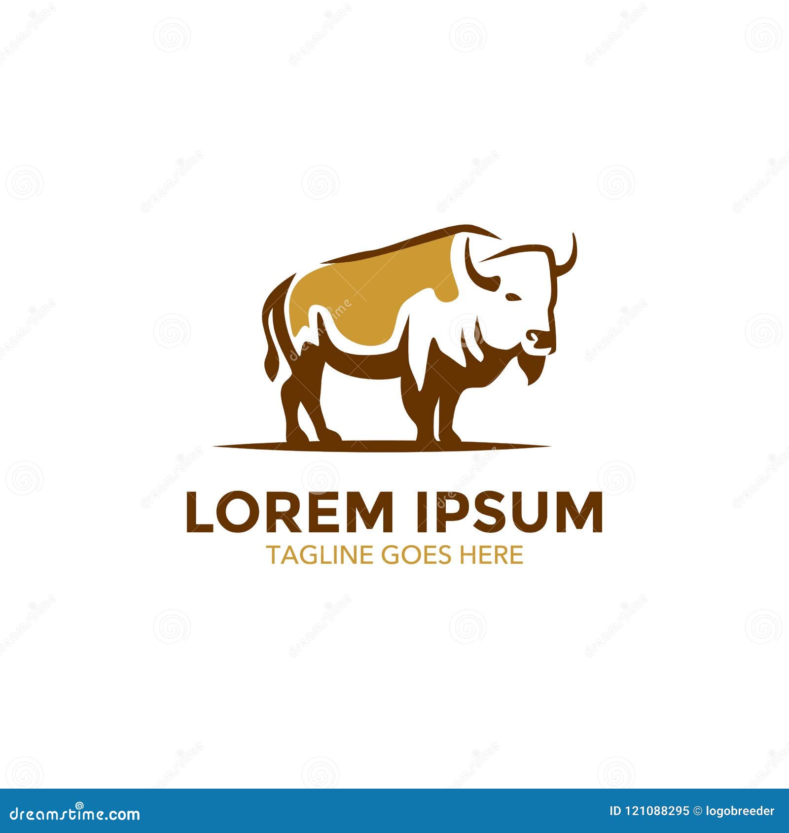Unique Bison Logo Template. Vector Stock Vector - Illustration of bison ...