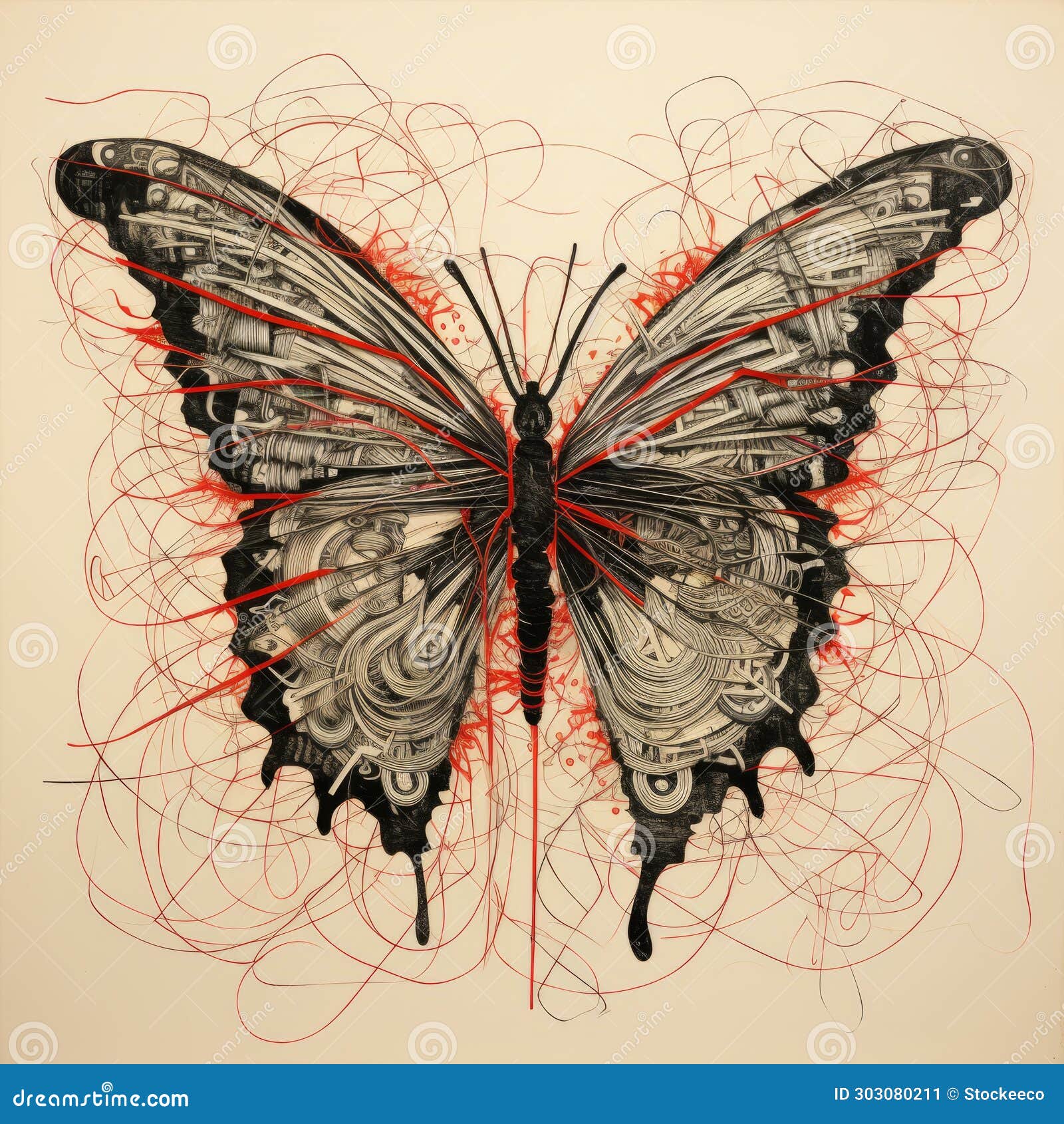 Detailed Composition of a Wire Butterfly: Art Spiegelman Inspired ...