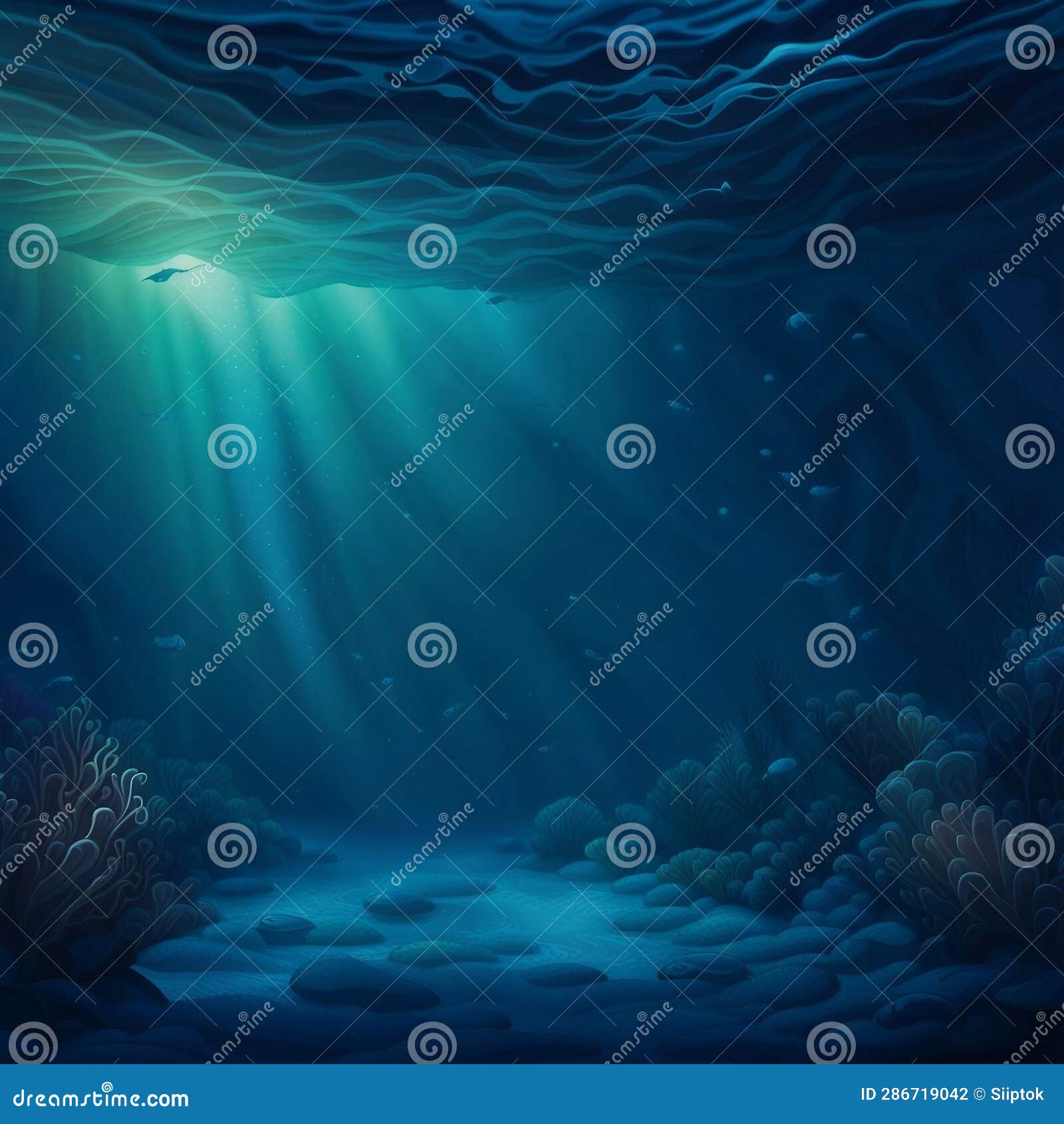 Blue Deep Sea Nuance Background Illustration Stock Illustration ...