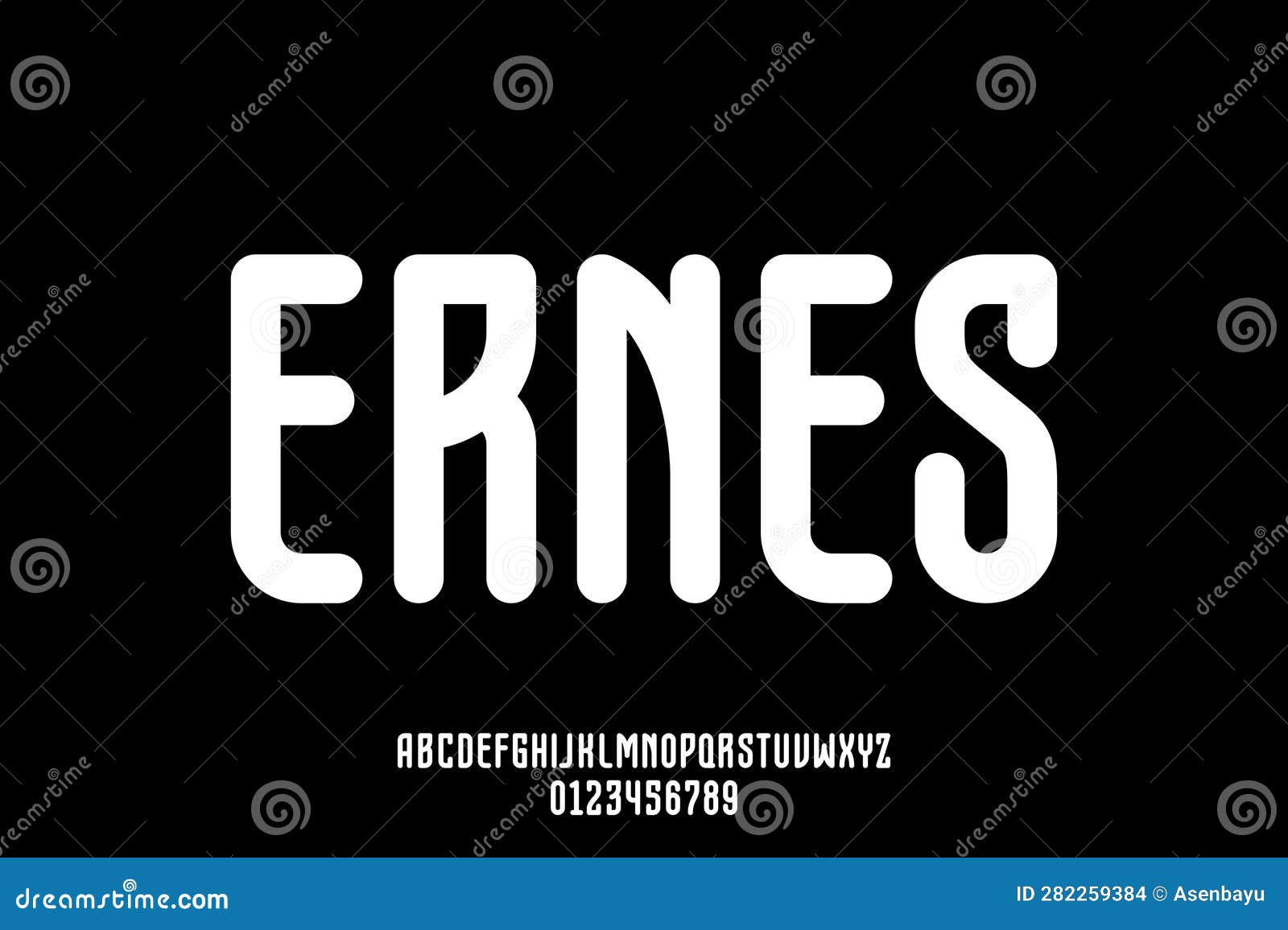 Unique Bold Rounded Condensed Alphabet Display Font Vector. Modern ...