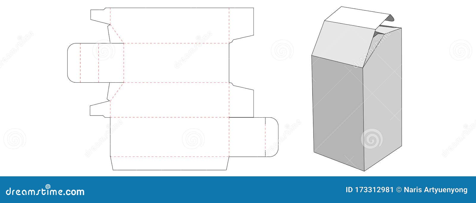 Unique Box Die Cut Template Stock Vector - Illustration of container ...