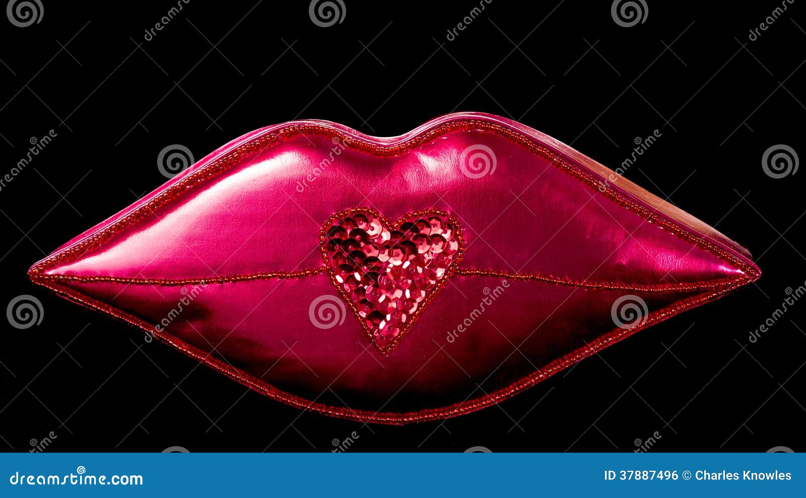 Unique Box Shaped Like Big Red Lips Stock Photo - Image of sequins ...