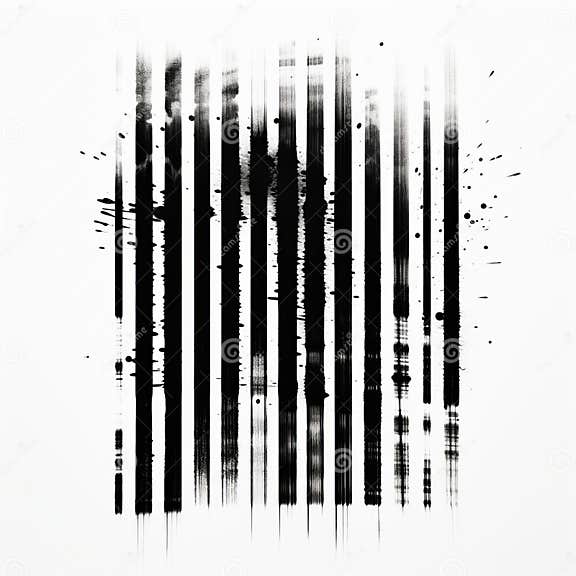 Unique Brush Stroke Art with Barcode Straight Lines Stock Illustration ...