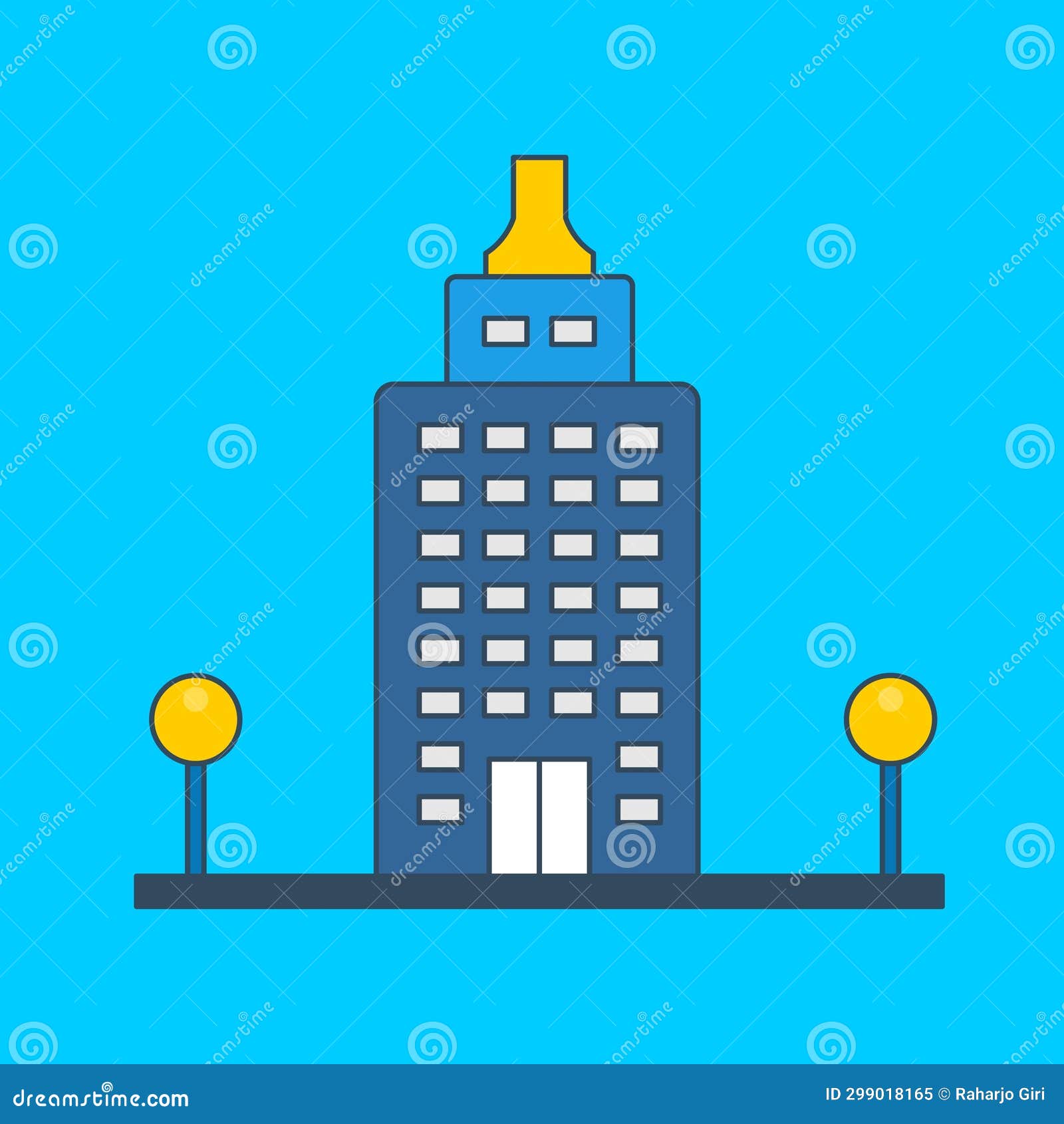 Unique Building Flat Sticker Vector Stock Illustration - Illustration ...