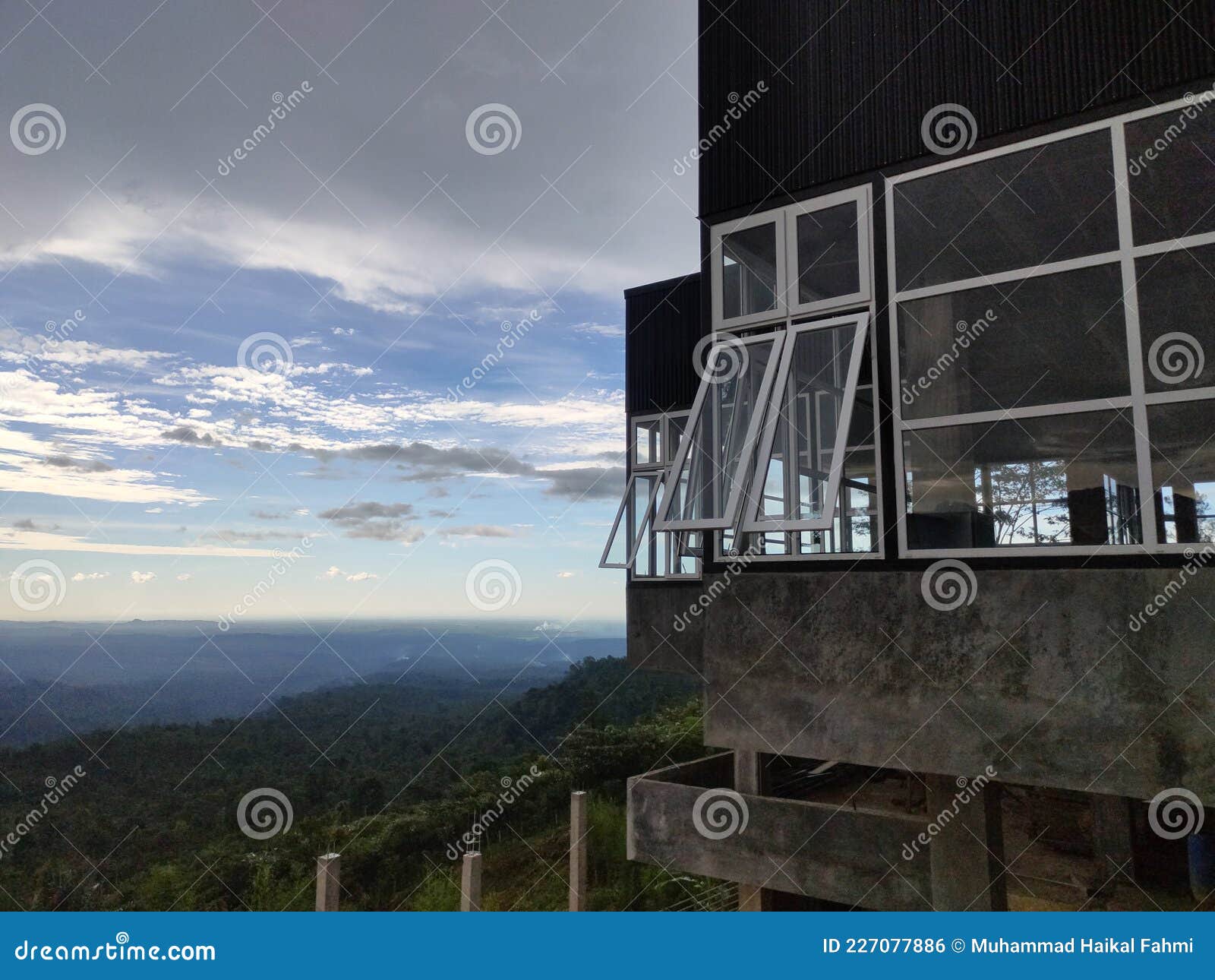 Unique Building on Top of the Mountains Stock Photo - Image of window ...