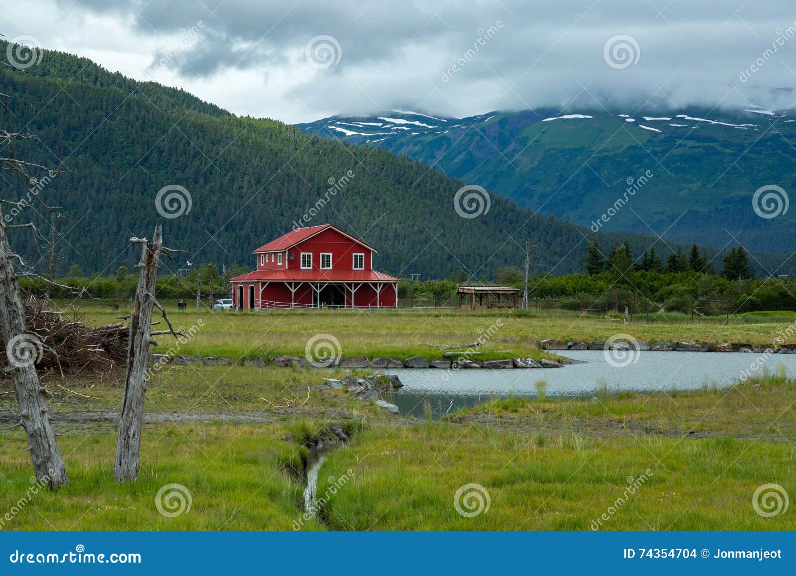 Unique buildings in Alaska stock photo. Image of storm - 74354704