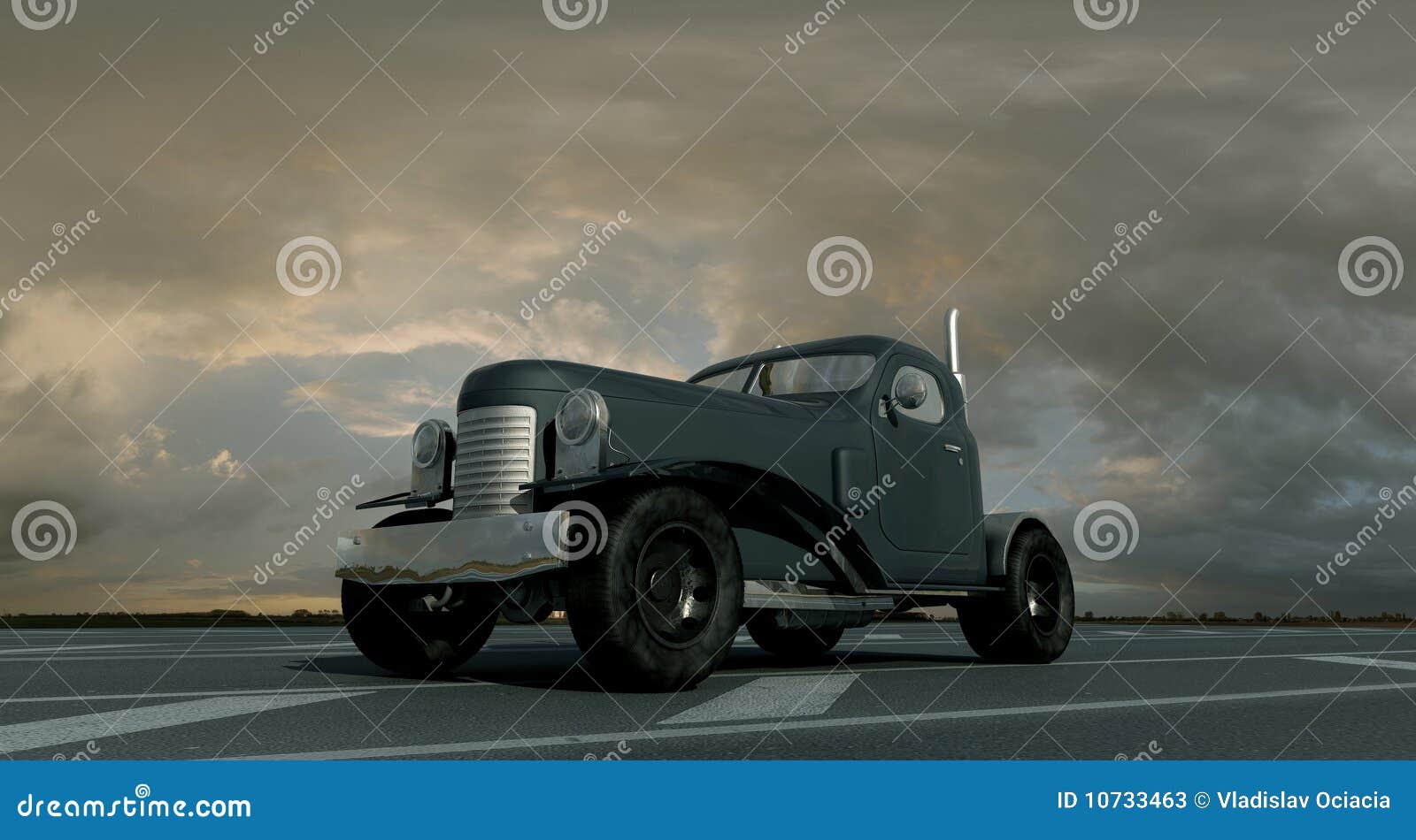 Unique Car on the Empty Road Stock Image - Image of transport, parking ...